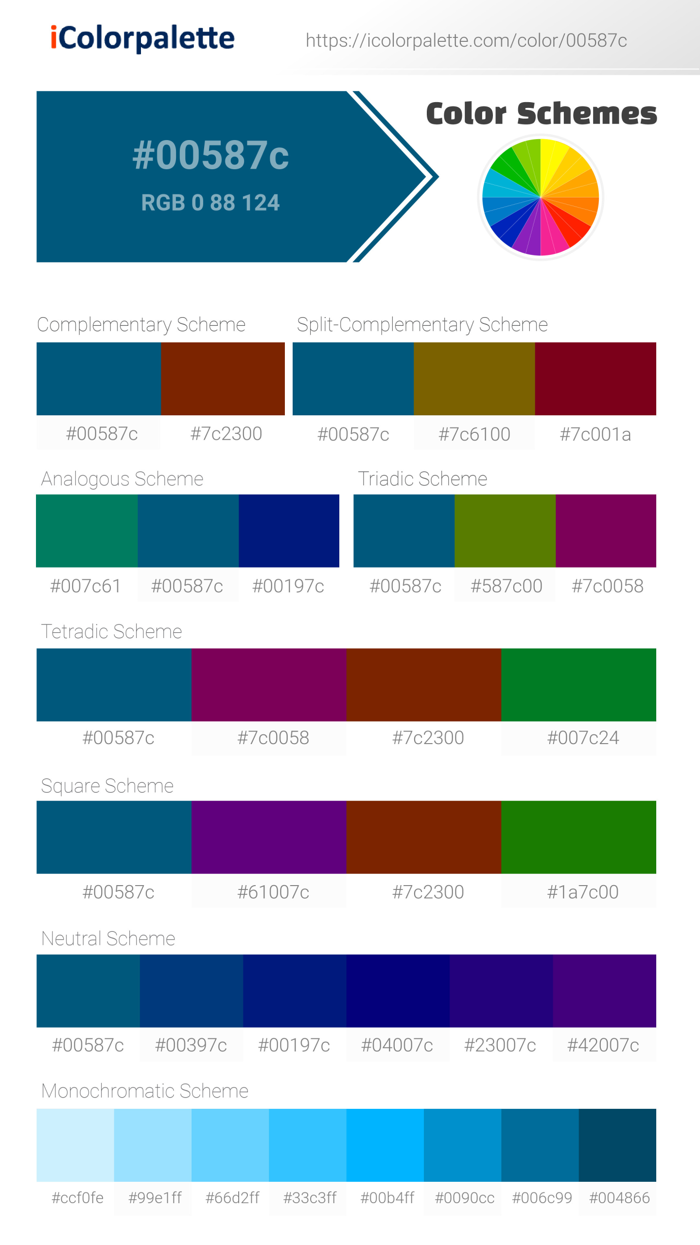 Hex Color #00587c | Pantone PANTONE 308 C | Hsl | Rgb