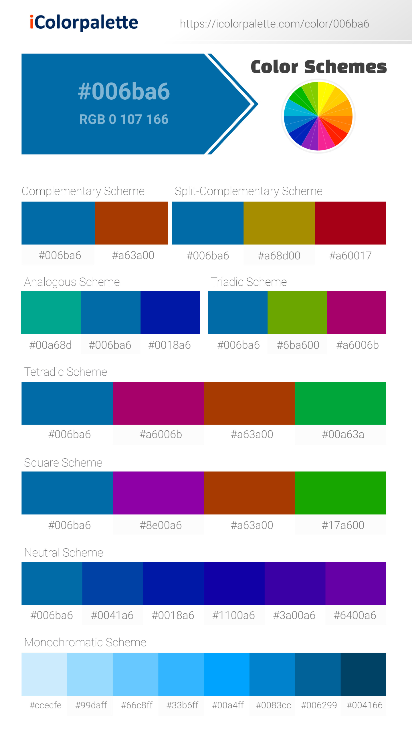 Hex Color #006ba6 | Printing Match PANTONE 307 C | Color conversion ...