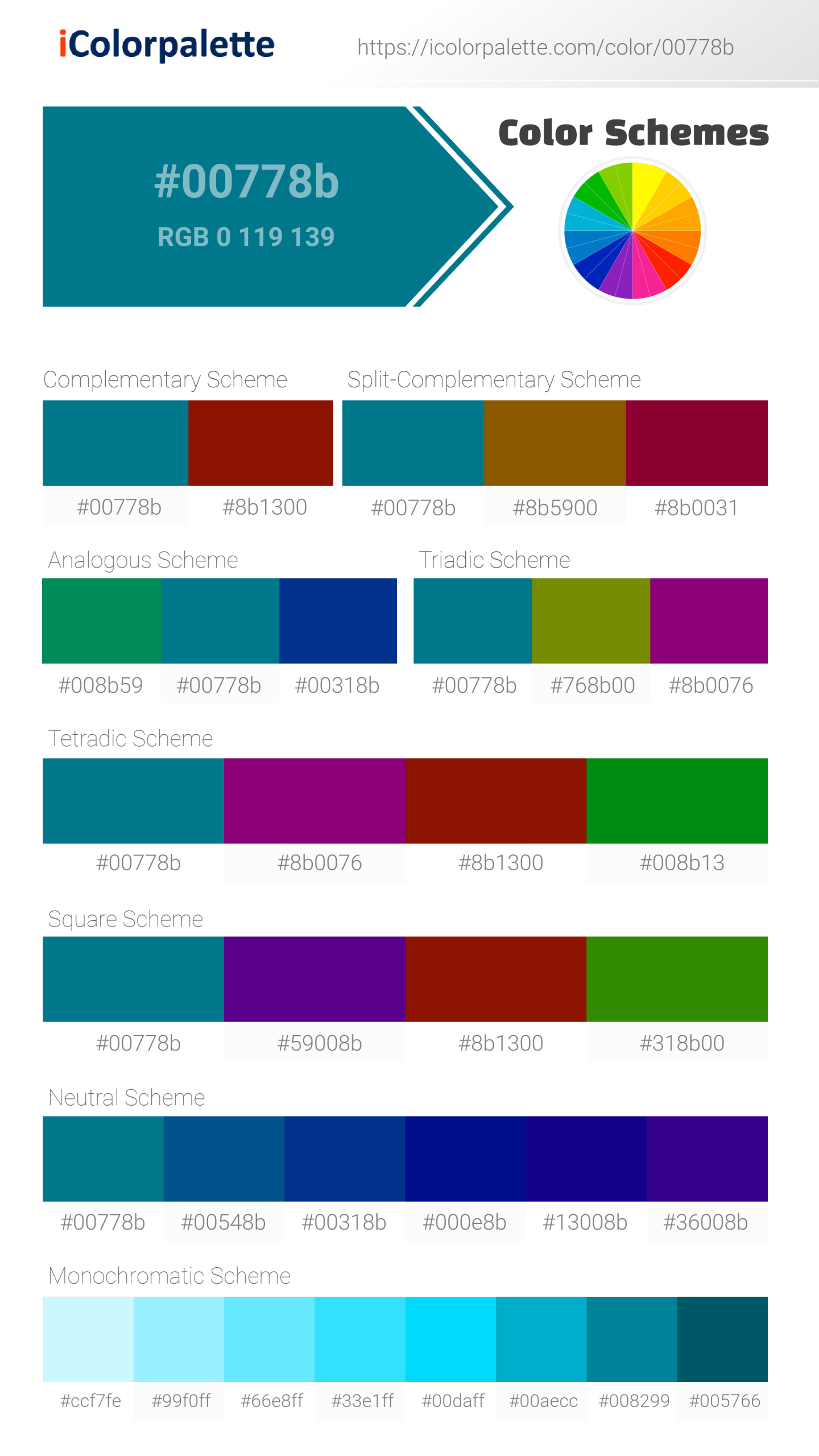 Hex Color #00778b | Pantone PANTONE 3145 C | Hsl | Rgb