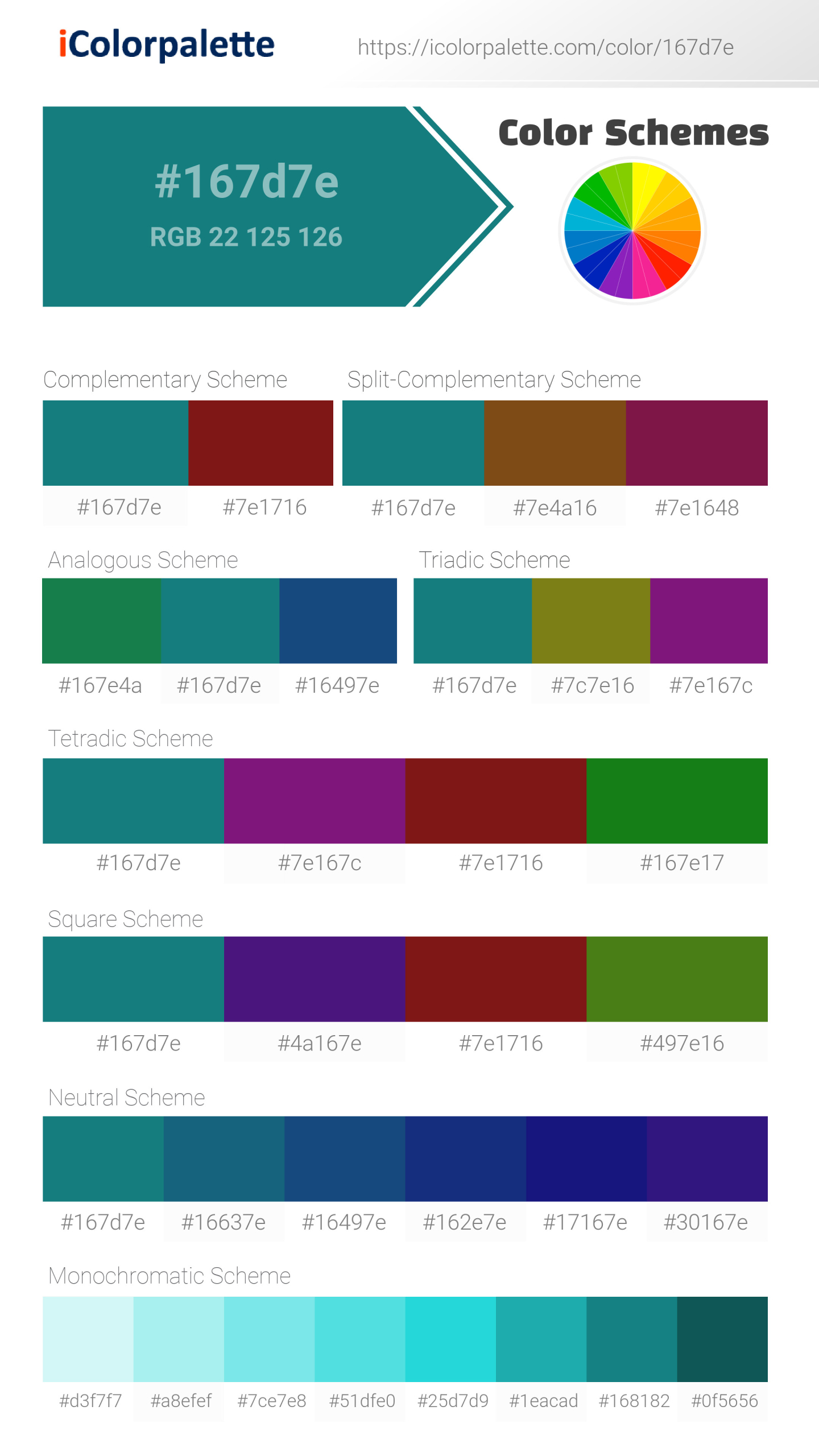 Pantone P 122-8 U Color | Hex color Code #167D7E information | Hsl ... Pantone P 122-8 U Color | Hex color Code #167D7E information | Hsl ...