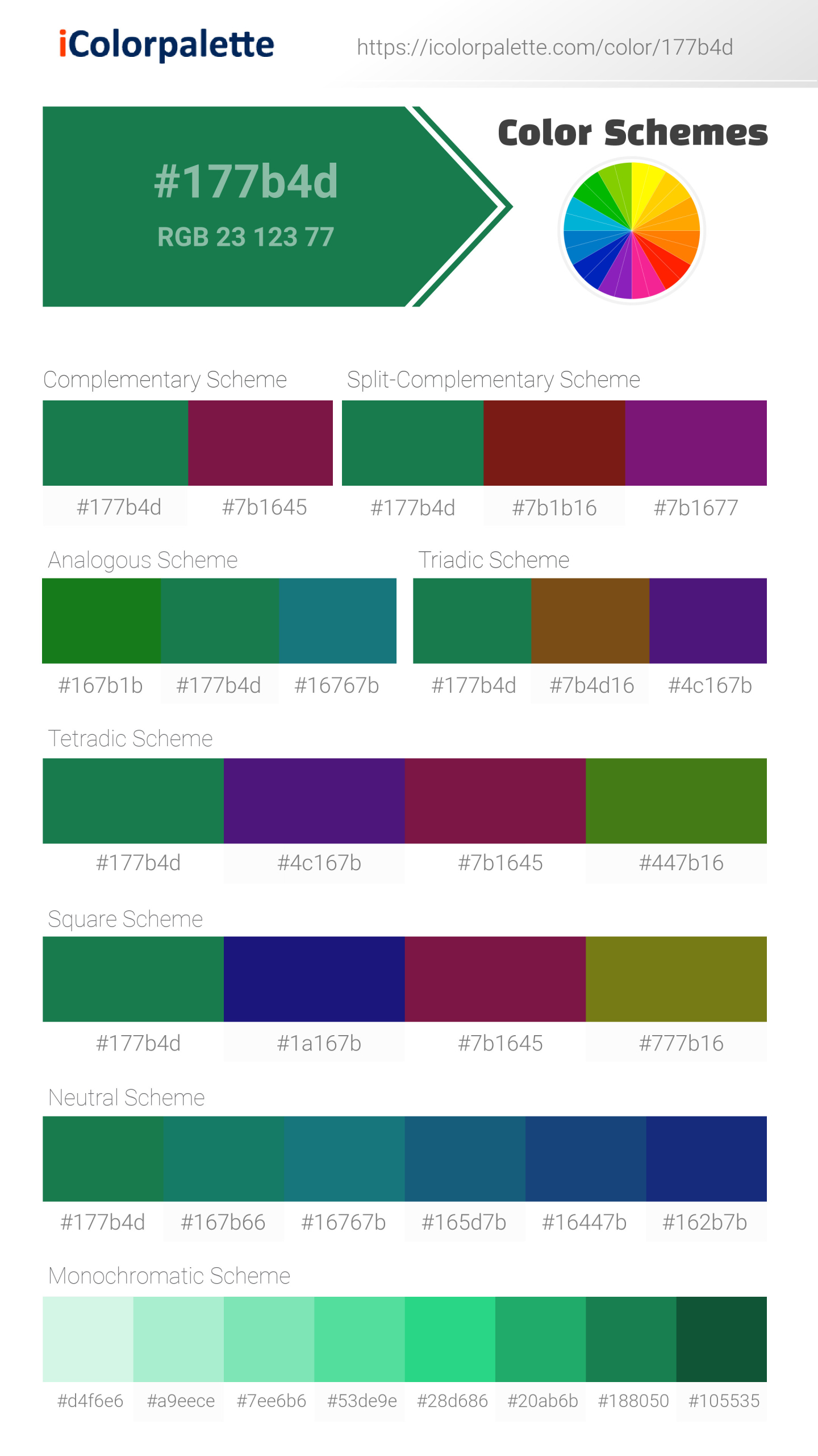 Salem Color | 177b4d information | Hsl | Rgb | Pantone