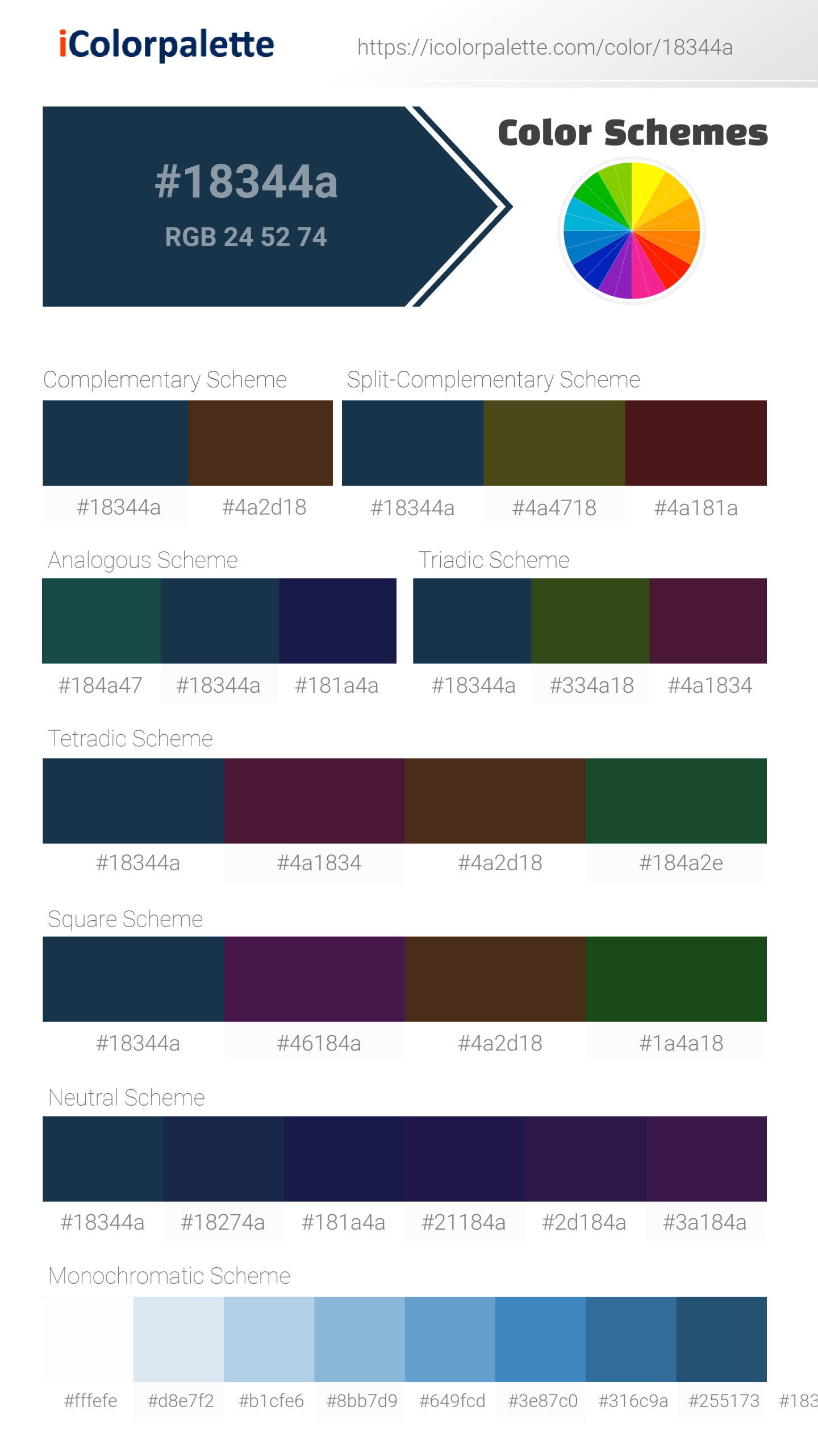 Nato Blue (similar) Color | 18344a information | Hsl | Rgb | Pantone
