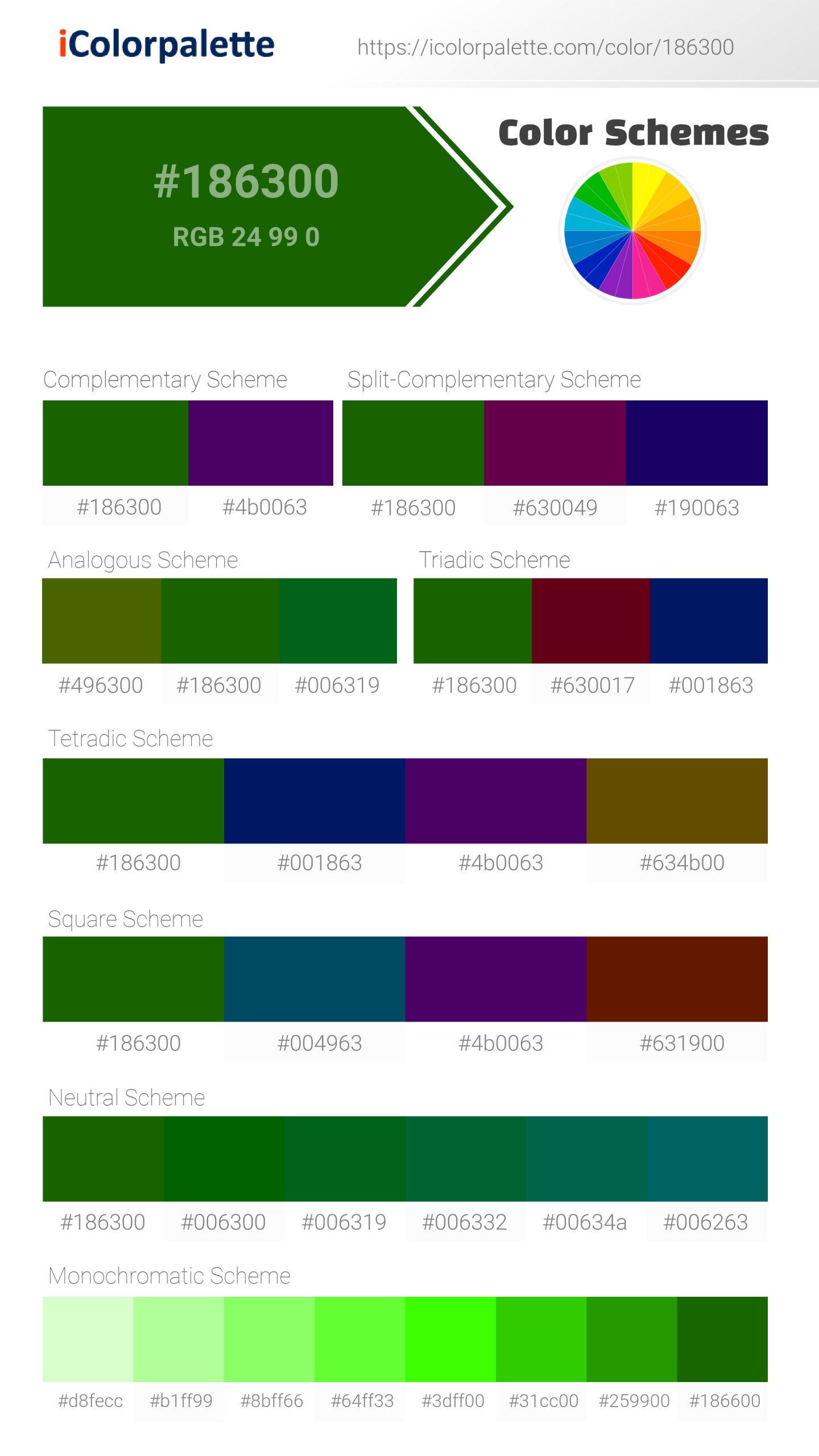 Keen Green (similar) Color | 186300 information | Hsl | Rgb | Pantone