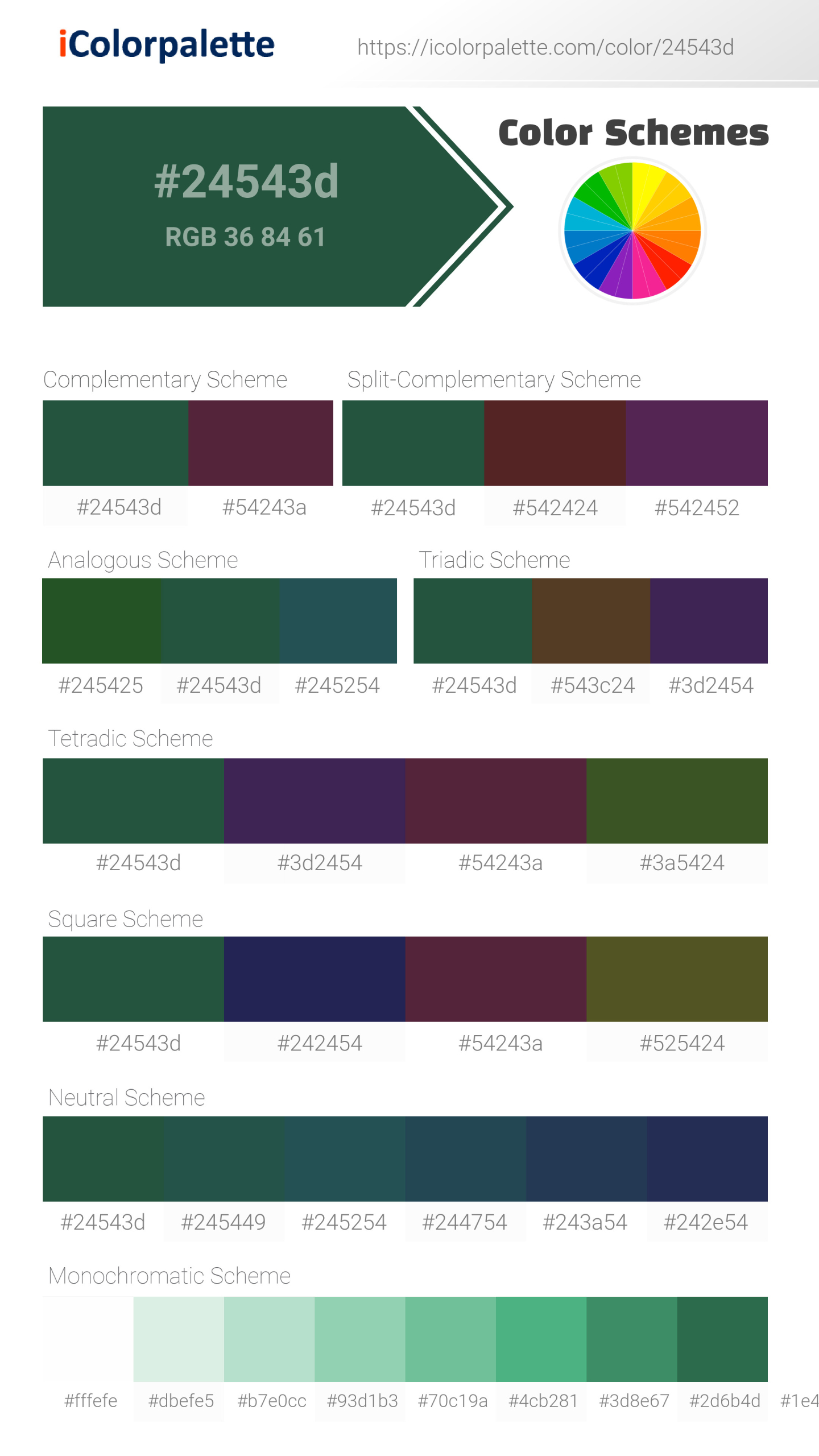Kaitoke Green ( similar ) Color | 24543d information | Hsl | Rgb | Pantone