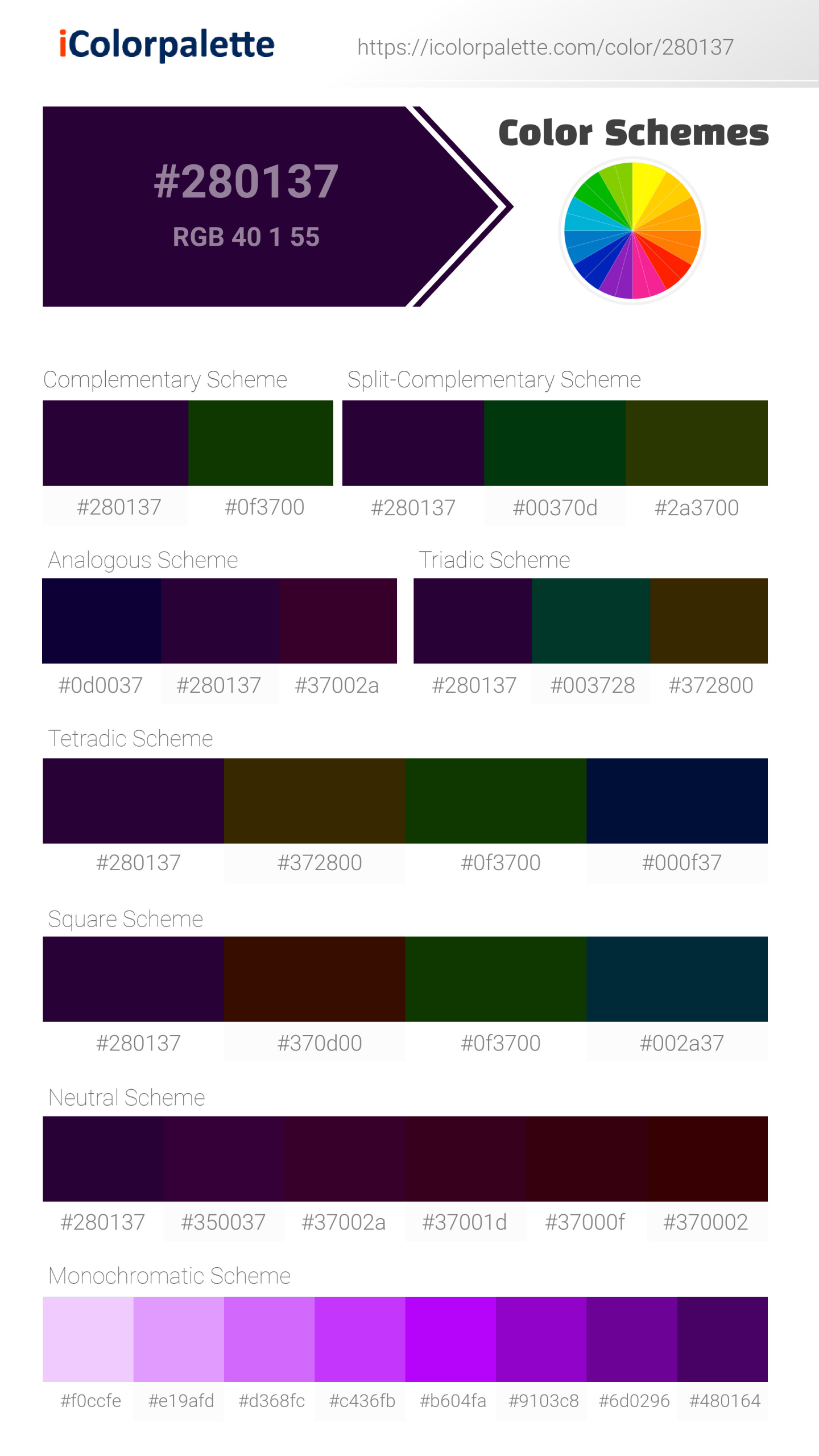 Midnight Purple Information Hsl Rgb Pantone