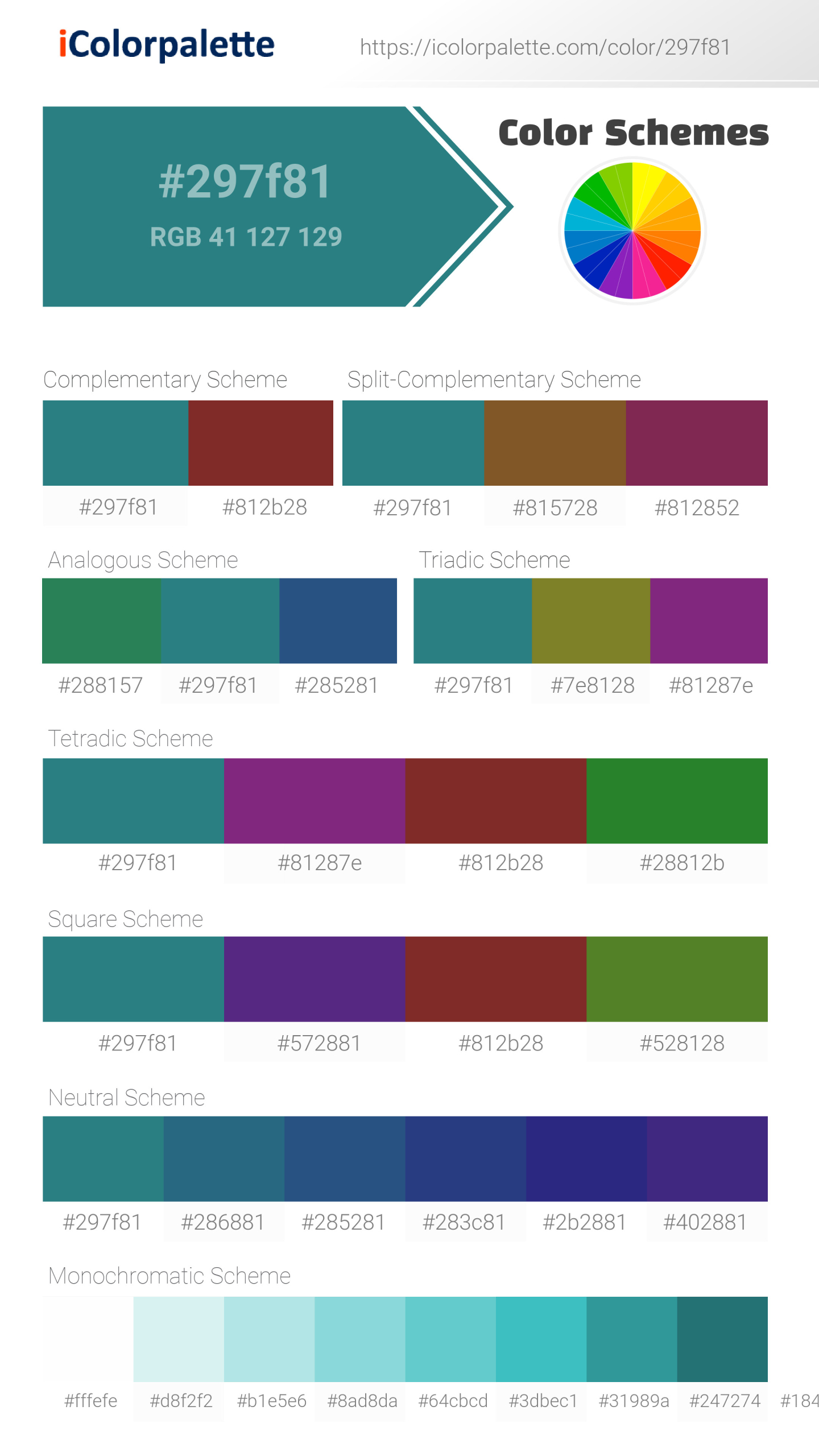 Hex Color #297f81 | Printing Match PANTONE P 126-5 C | Color conversion ...
