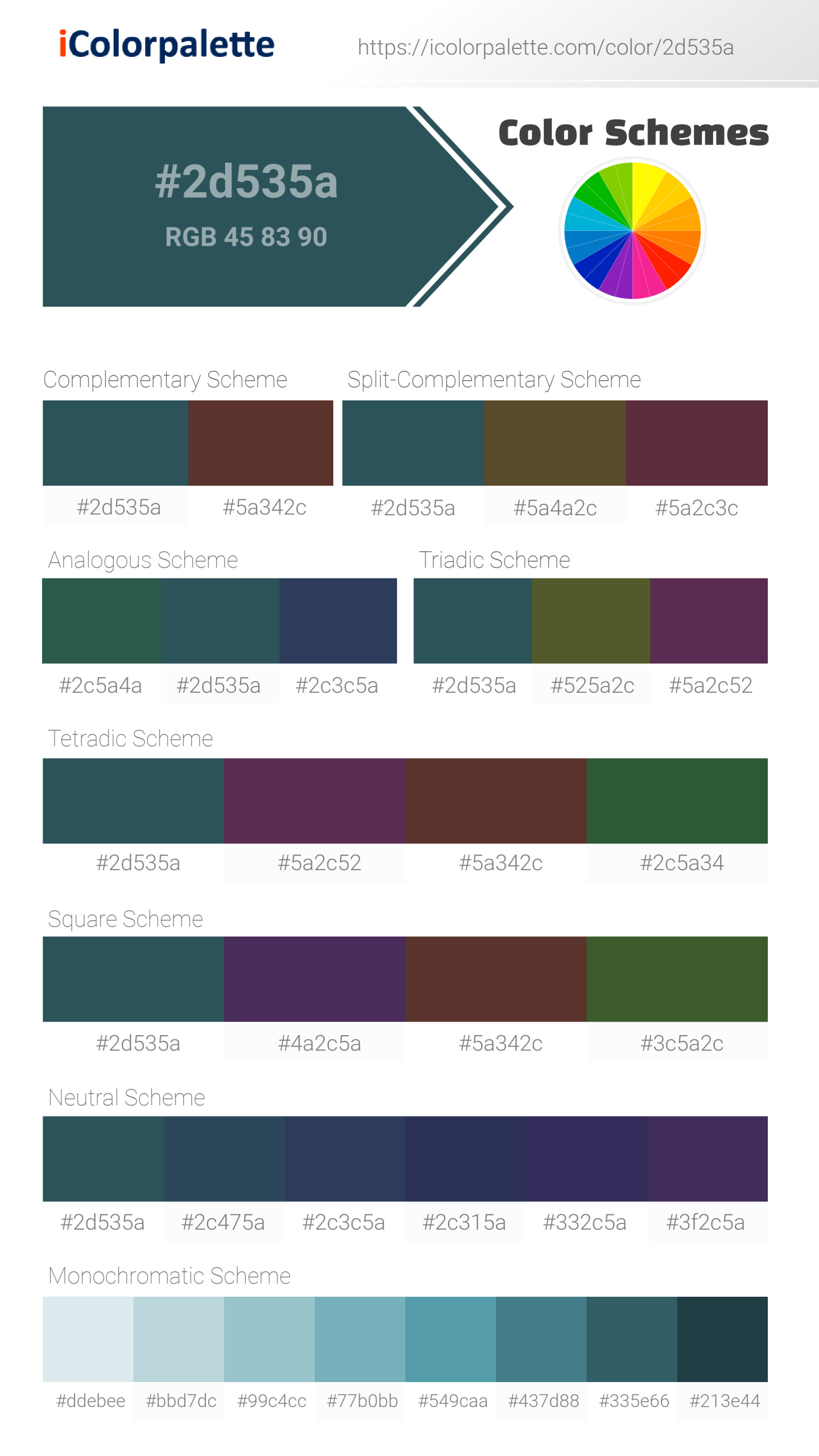 Sea Of Atlantis Color | 2d535a information | Hsl | Rgb | Pantone