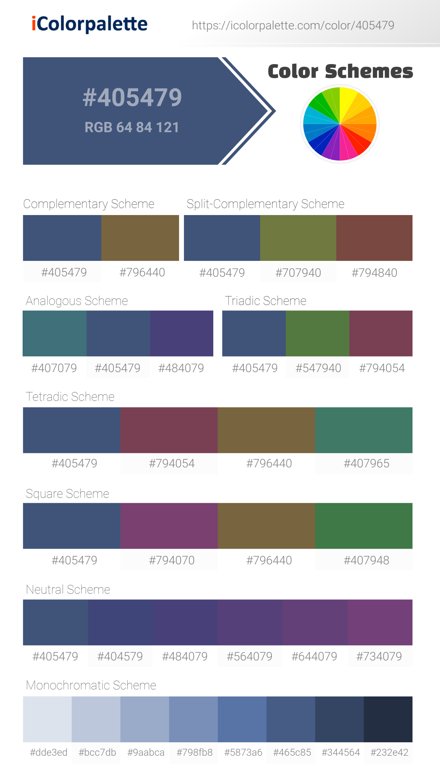 Hex Color #405479 | Pantone PANTONE 19-4030 TPX | Hsl | Rgb