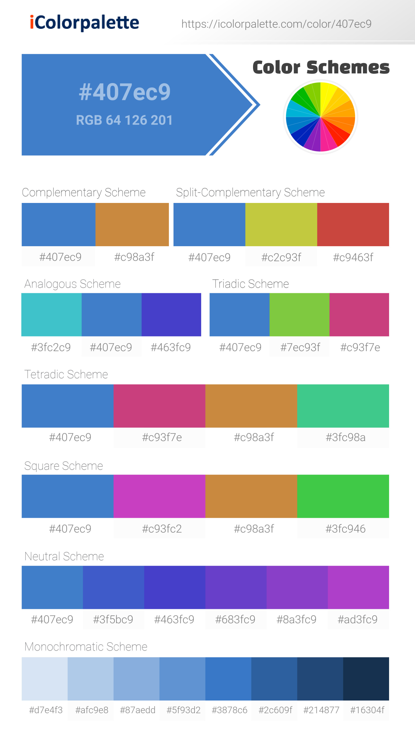 Pantone 660 C Color | Hex color Code #407ec9 information | Hsl | Rgb ...
