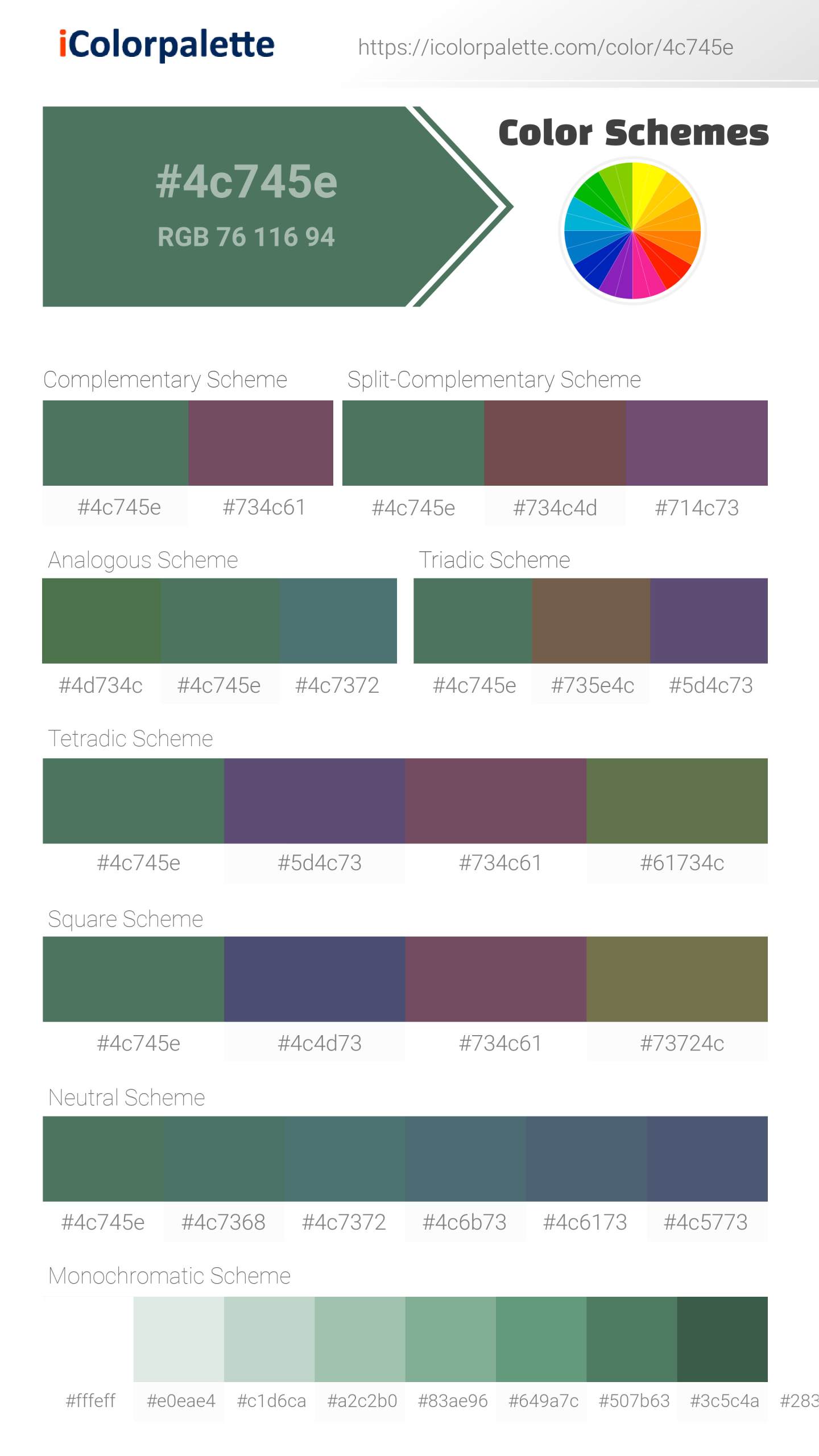 Como (similar) Color | 4c745e information | Hsl | Rgb | Pantone