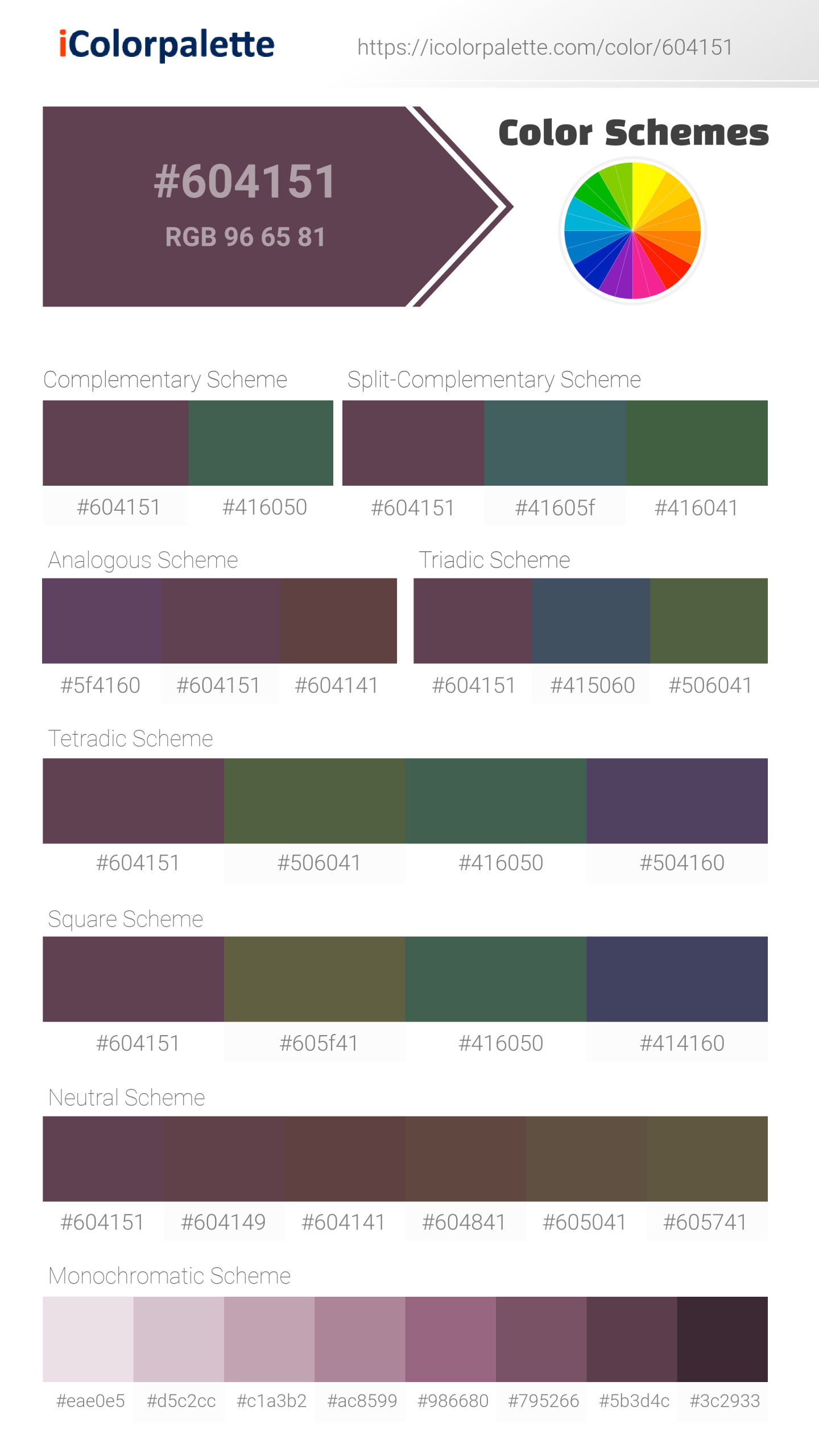Pantone 19-2315 Tpg Grape Wine Color | Hex color Code #604151 ...