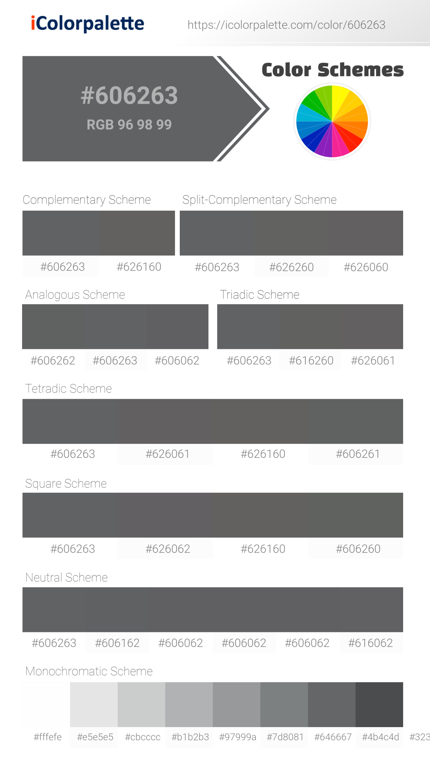 Hex Color #606263 | Printing Match PANTONE 18-5203 TPX | Color ...