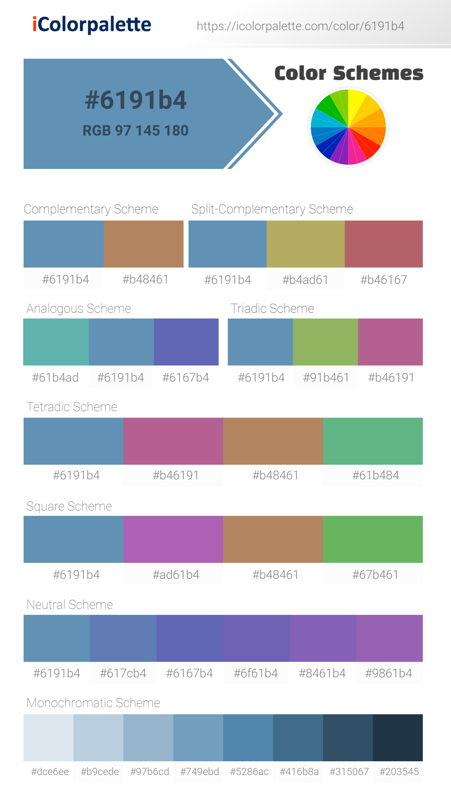Pantone 2148 C Color | Hex color Code #6191B4 information | Hsl | Rgb ...