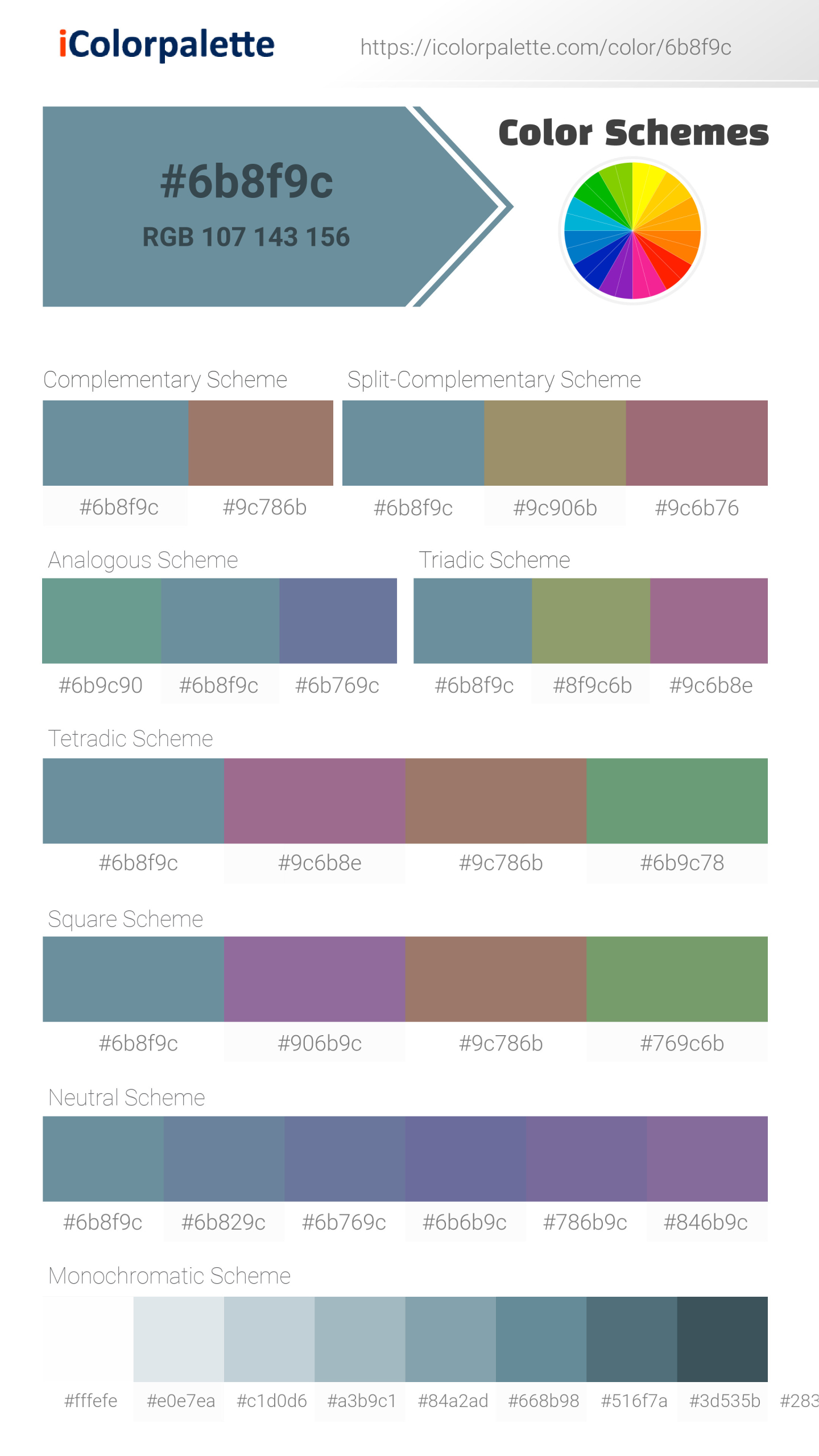 Hex Color #6b8f9c | Pantone PANTONE 2178 C | Hsl | Rgb