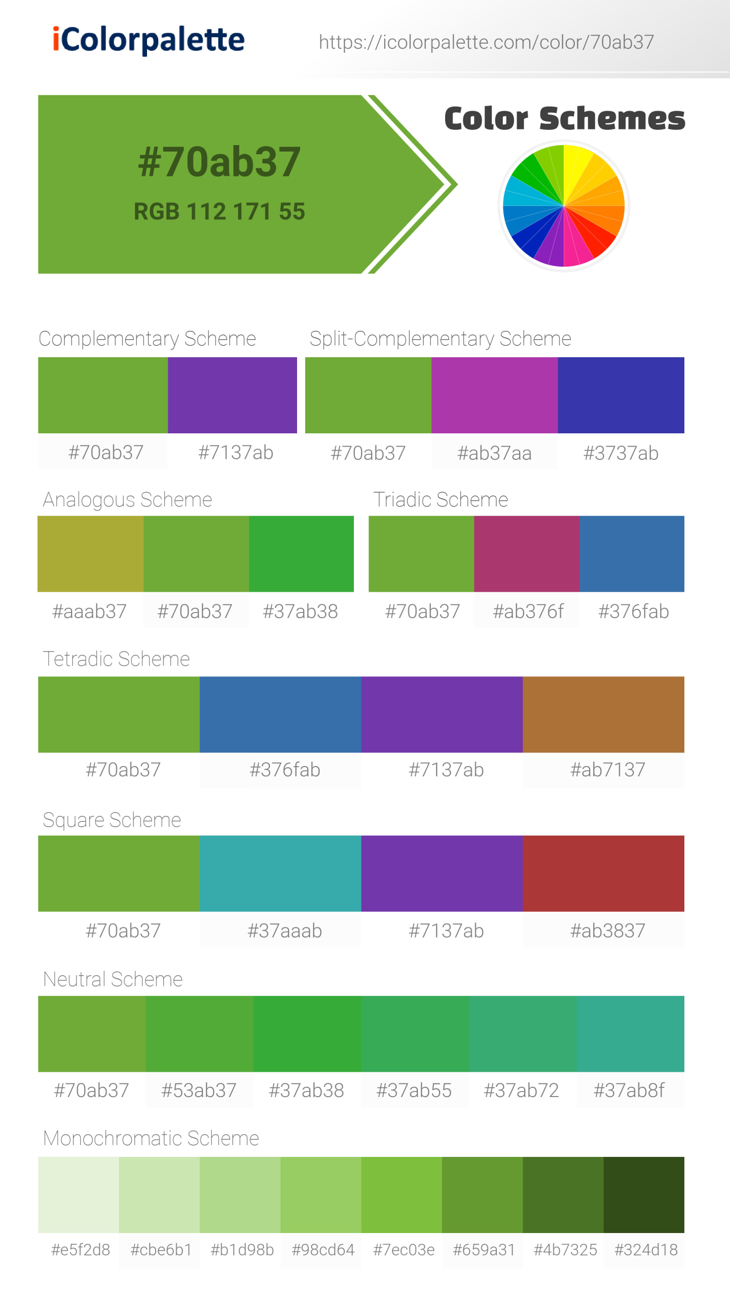 Pantone 376 U Color | Hex color Code #70AB37 information | Hsl | Rgb ...