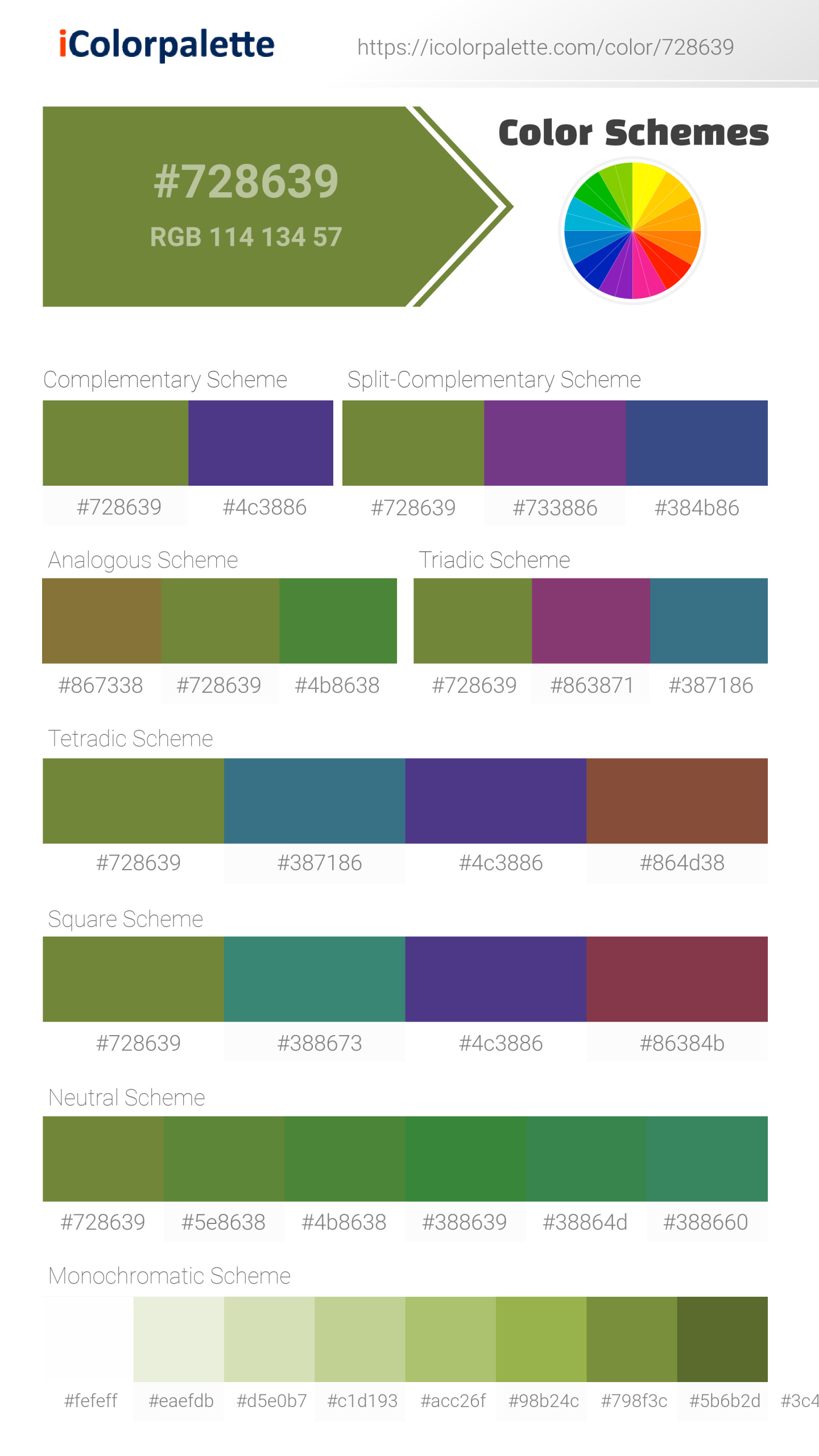 Khaki Green Color | 728639 information | Hsl | Rgb | Pantone