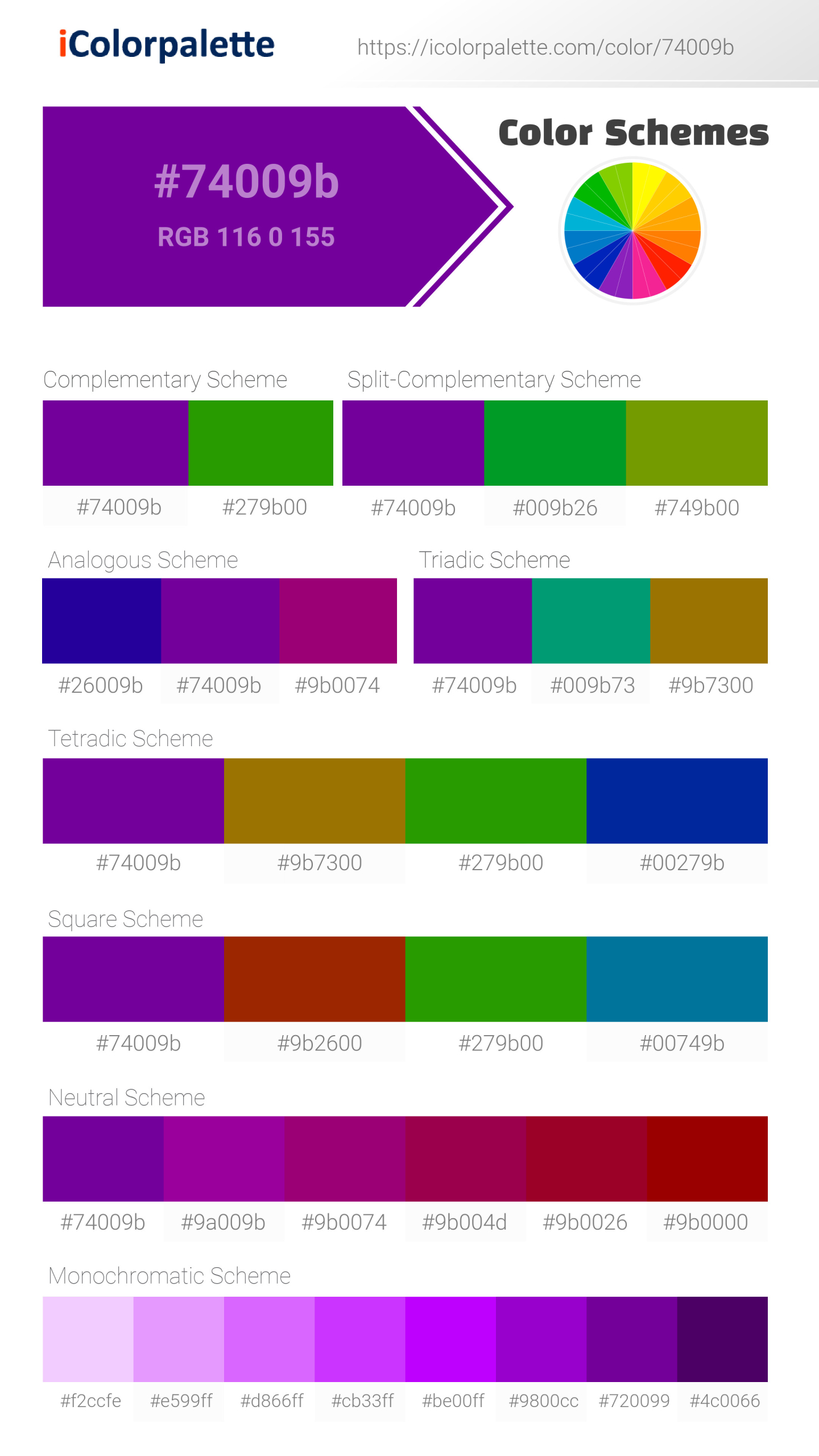 Indigo Purple ( similar ) Color | 74009b information | Hsl | Rgb | Pantone