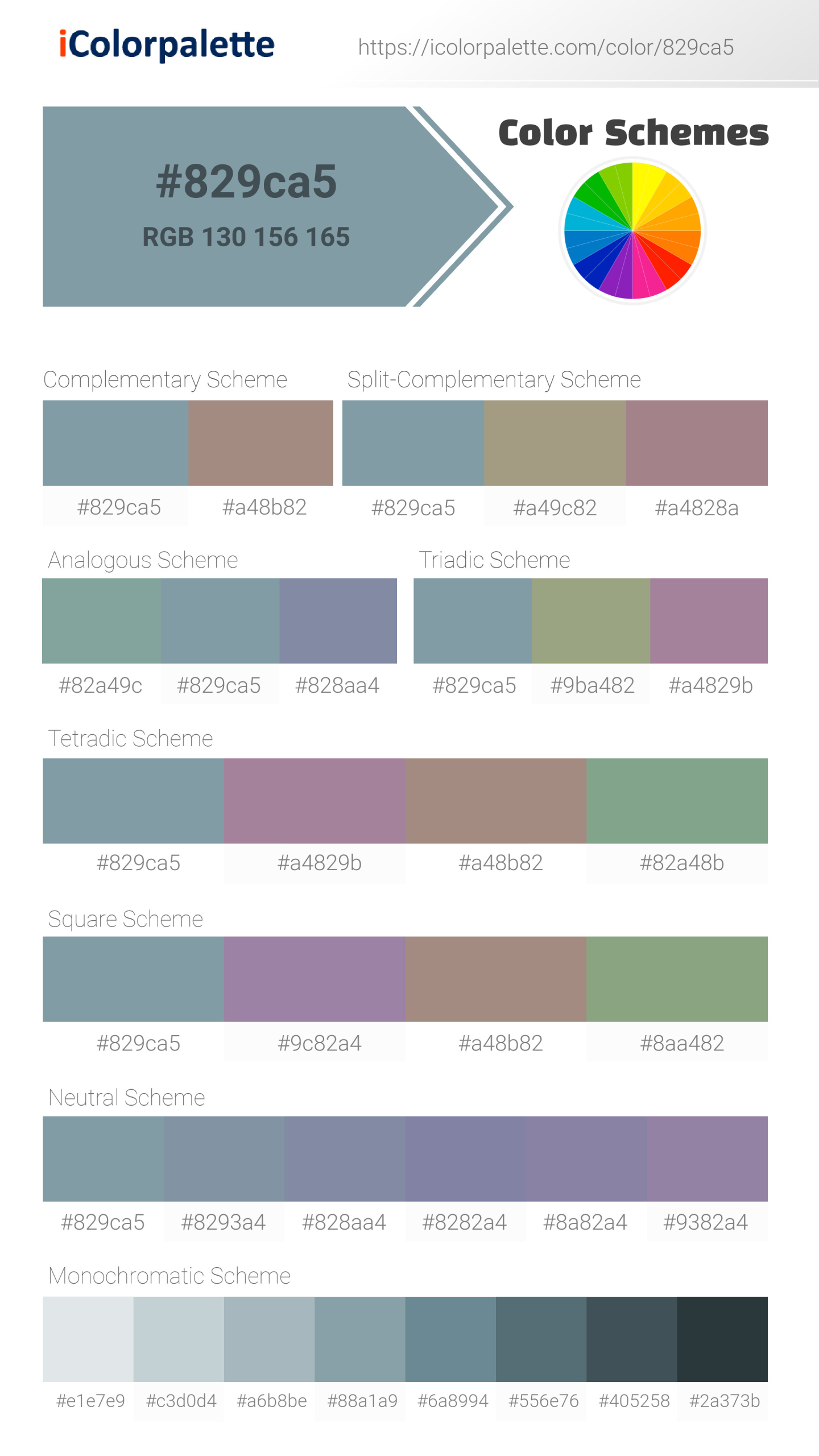Hex Color #829ca5 | Pantone PANTONE 16-4114 TCX | Hsl | Rgb