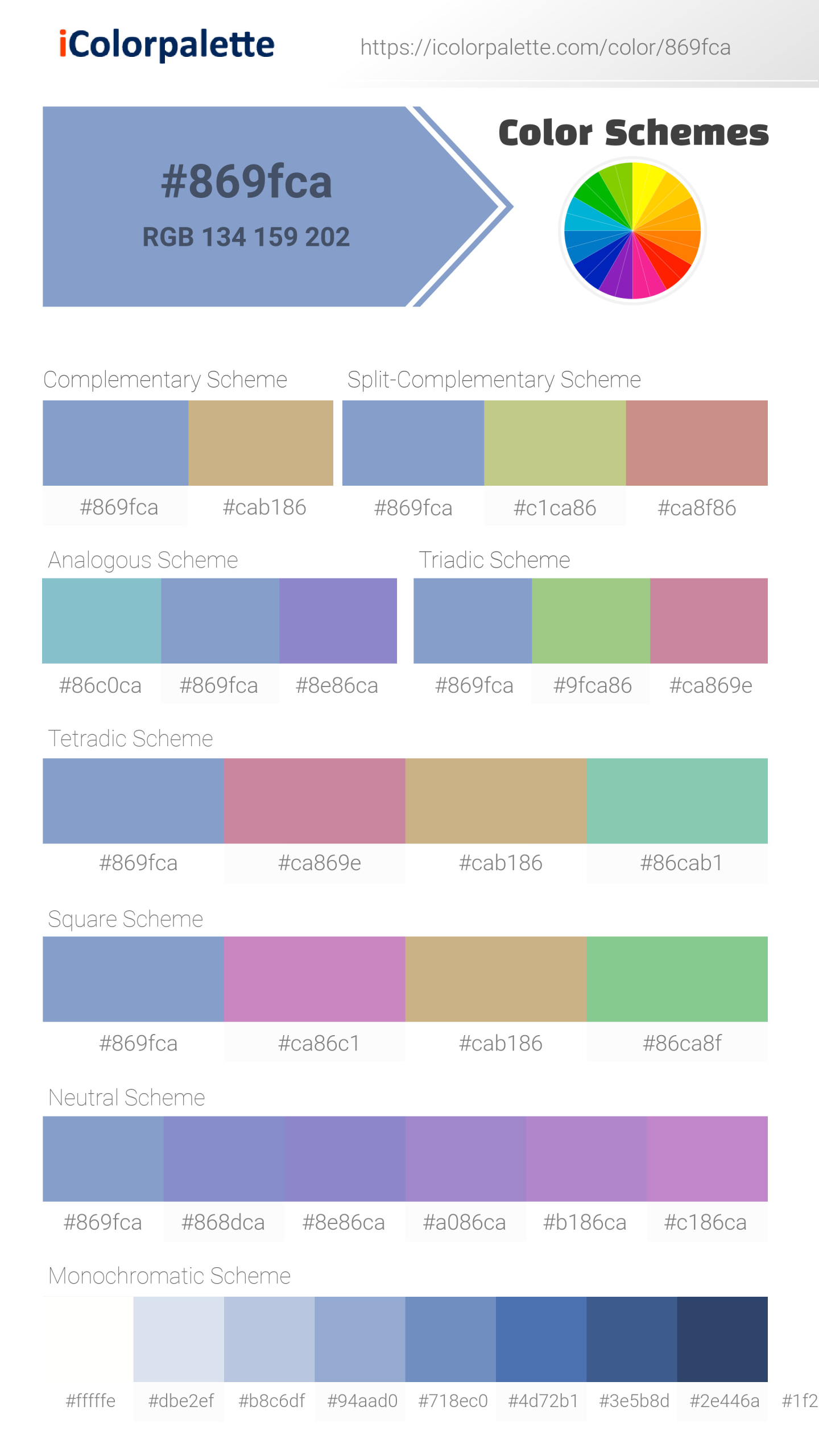 Hex Color #869fca | Printing Match PANTONE 15-3932 TPX | Color ...