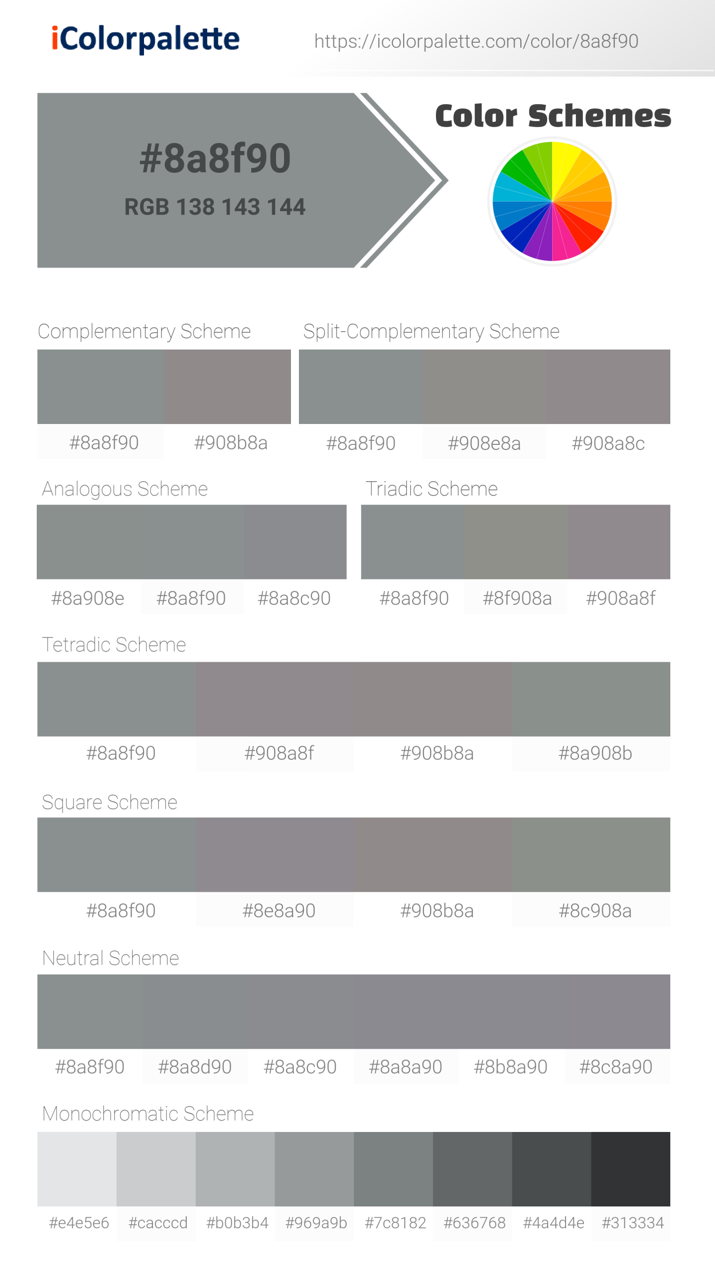 Hex Color #8a8f90 | Printing Match PANTONE 17-5102 TPX | Color ...