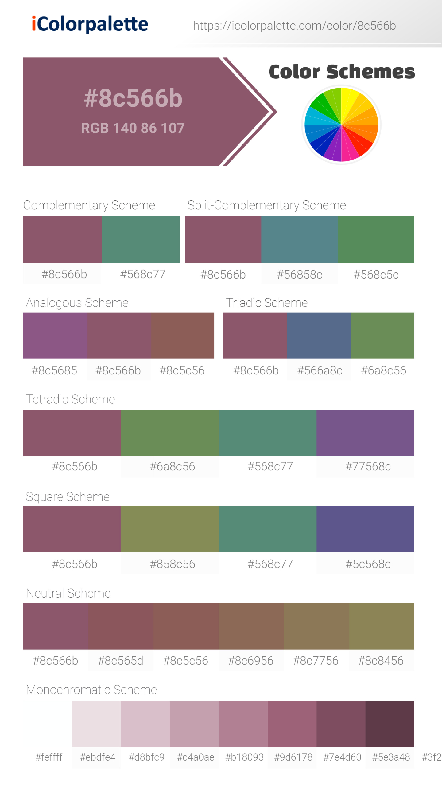 Pantone 7435 U Color | Hex color Code #8C566B information | Hsl | Rgb ...