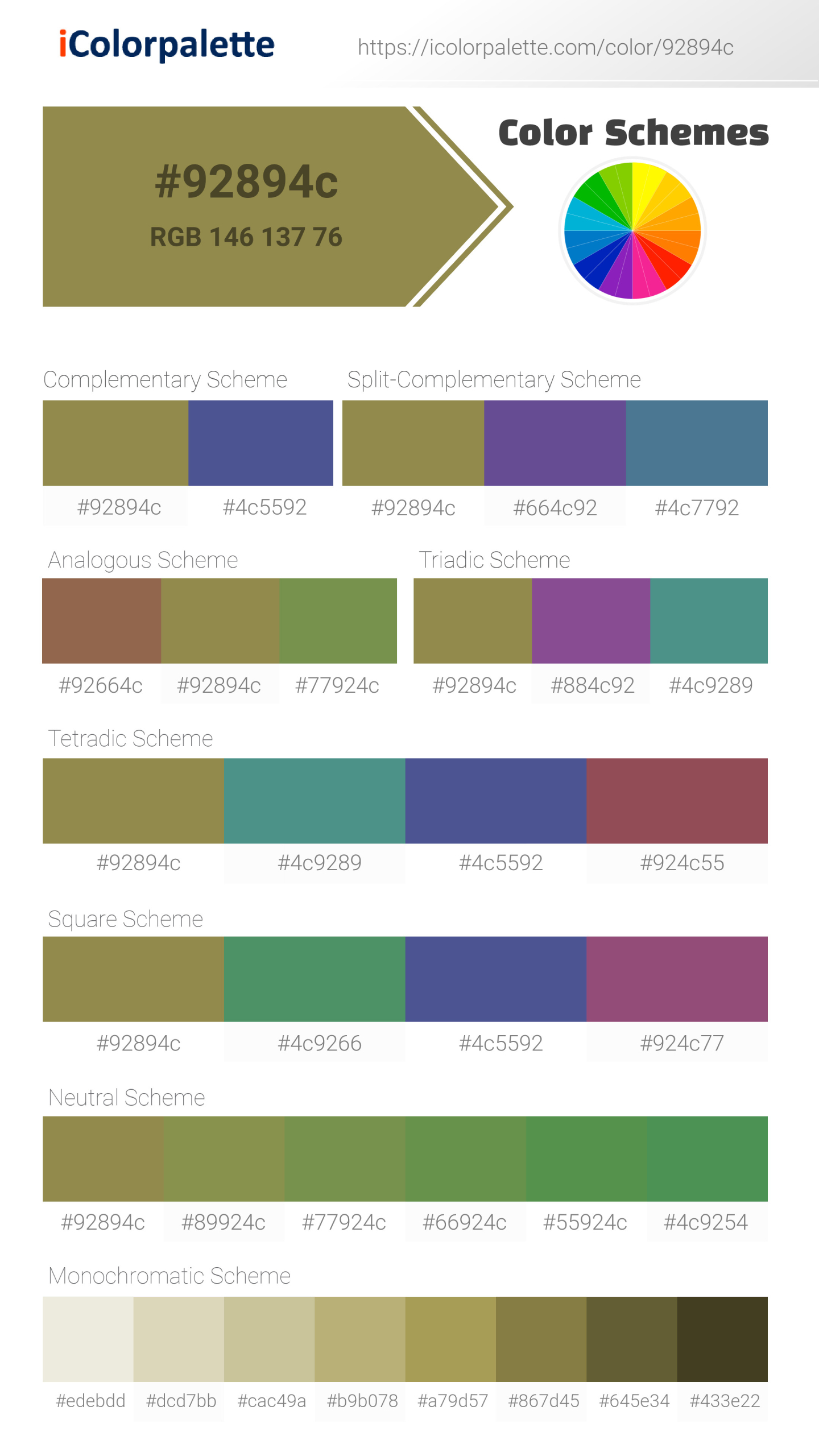 Hex Color #92894c | Printing Match PANTONE P 3-7 U | Color conversion ...
