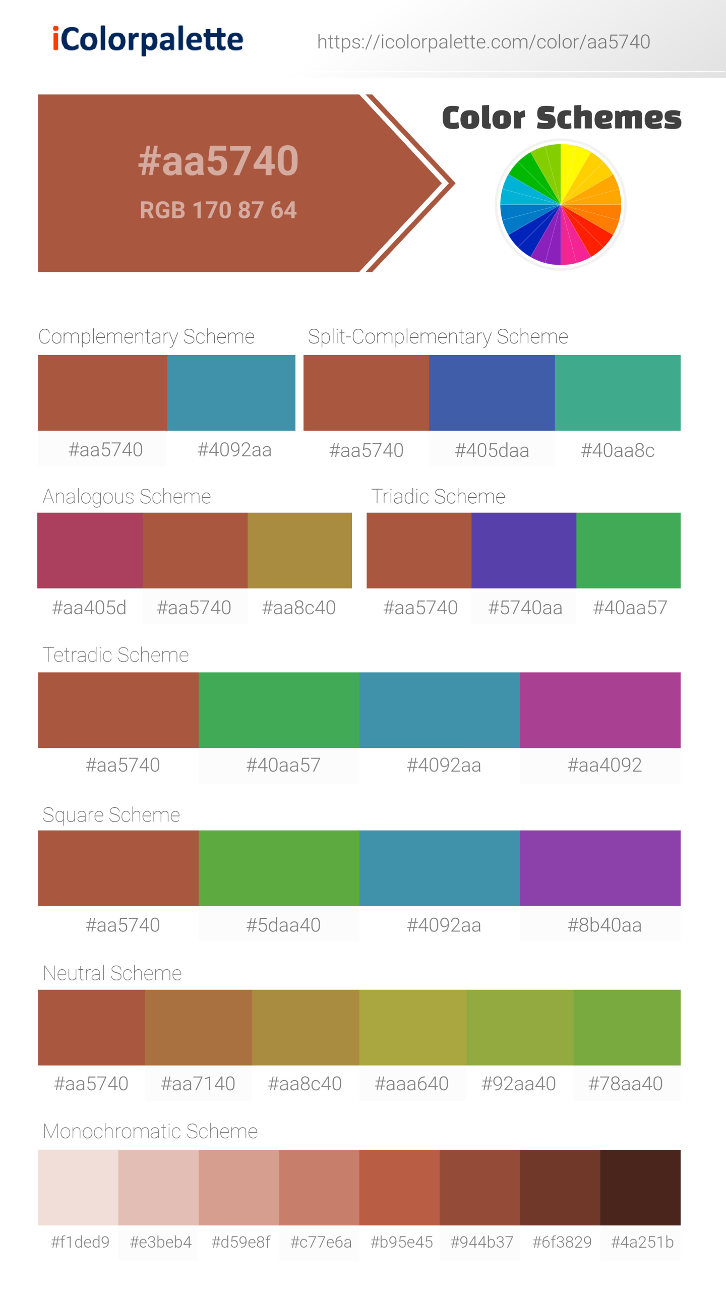 Glowing Firelight ( similar ) Color | aa5740 information | Hsl | Rgb ...