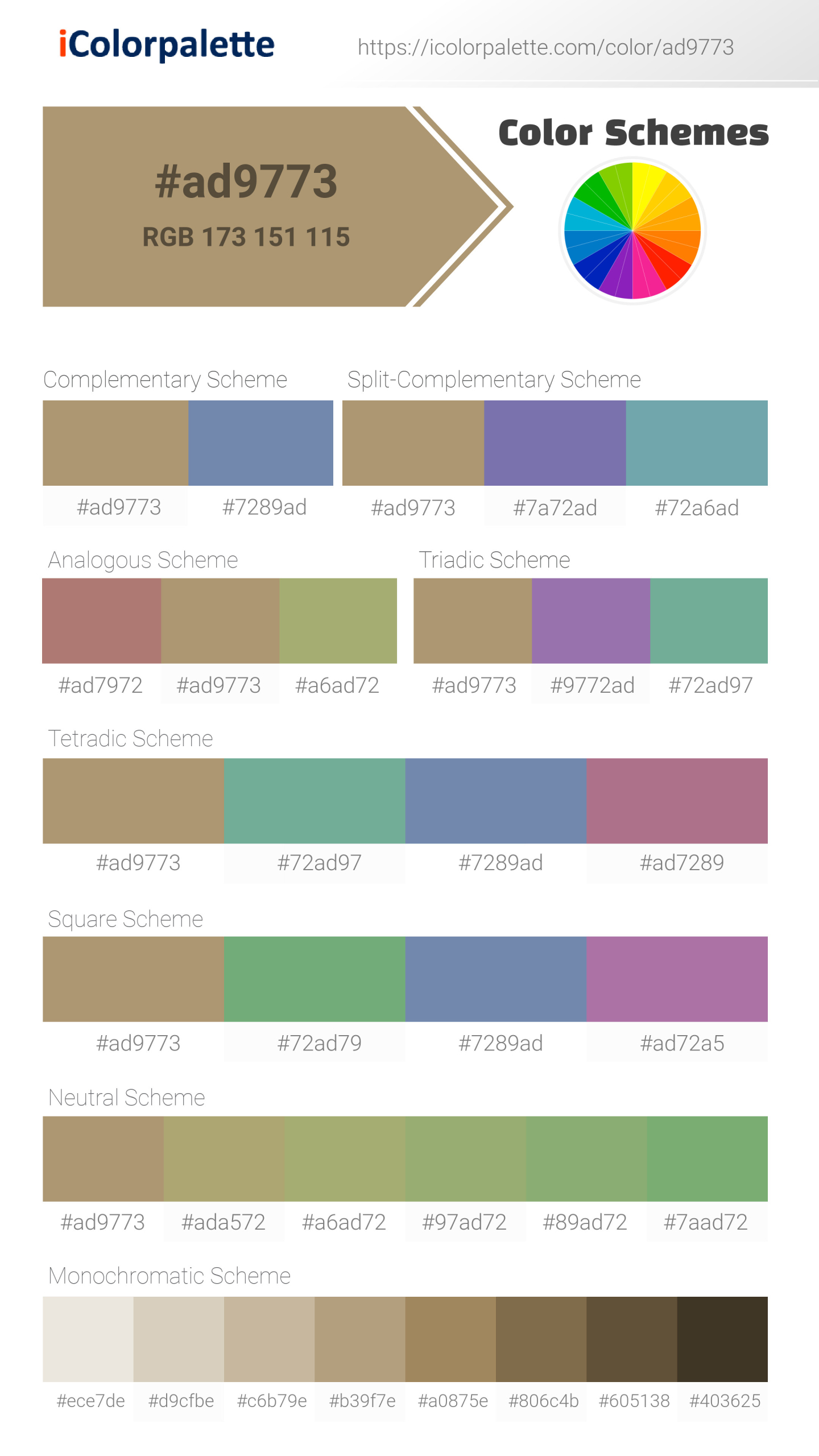 Jute Color | ad9773 information | Hsl | Rgb | Pantone