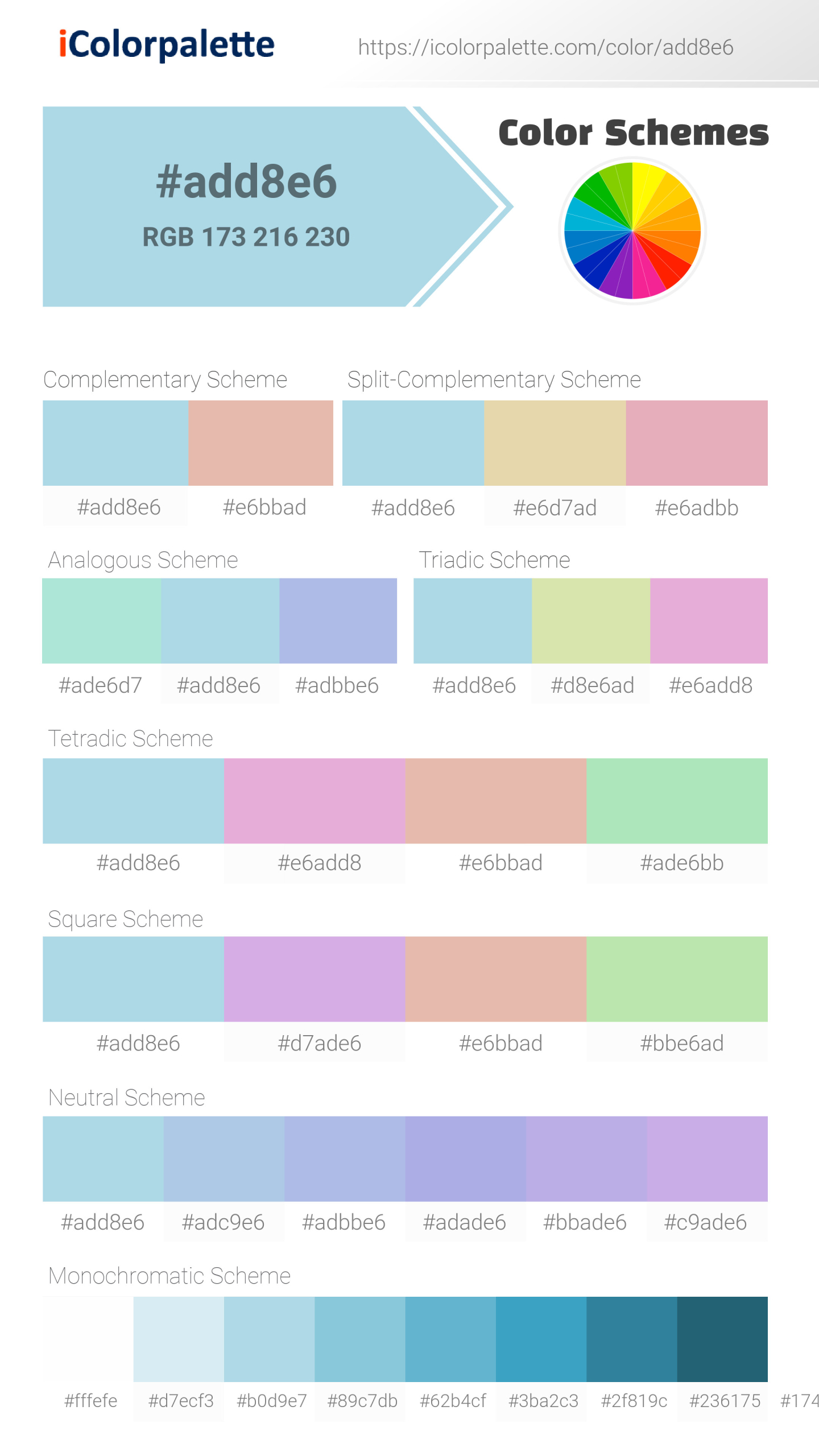 Light Blue Color | add8e6 information | Hsl | Rgb | Pantone
