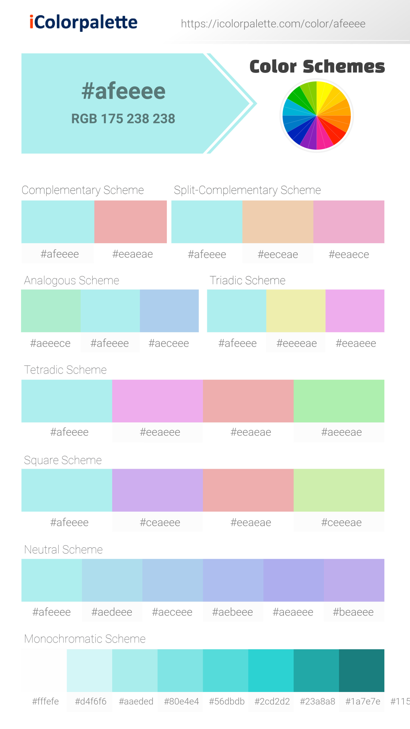 Pale Turquoise Color | afeeee information | Hsl | Rgb | Pantone