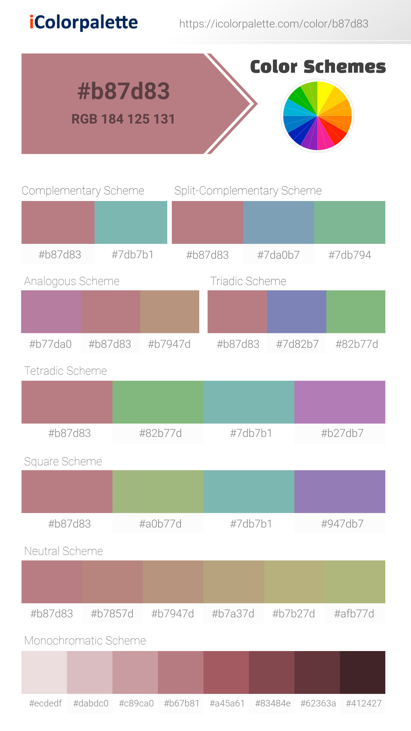 Pantone 17-1718 Tpg Dusty Rose Color | Hex color Code #B87D83 ... Pantone 17-1718 Tpg Dusty Rose Color | Hex color Code #B87D83 ...