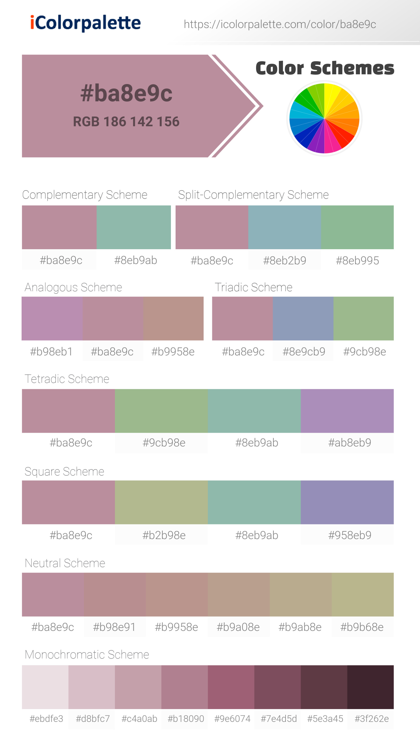 Hex Color #ba8e9c | Printing Match PANTONE 16-1708 TPG | Color ...