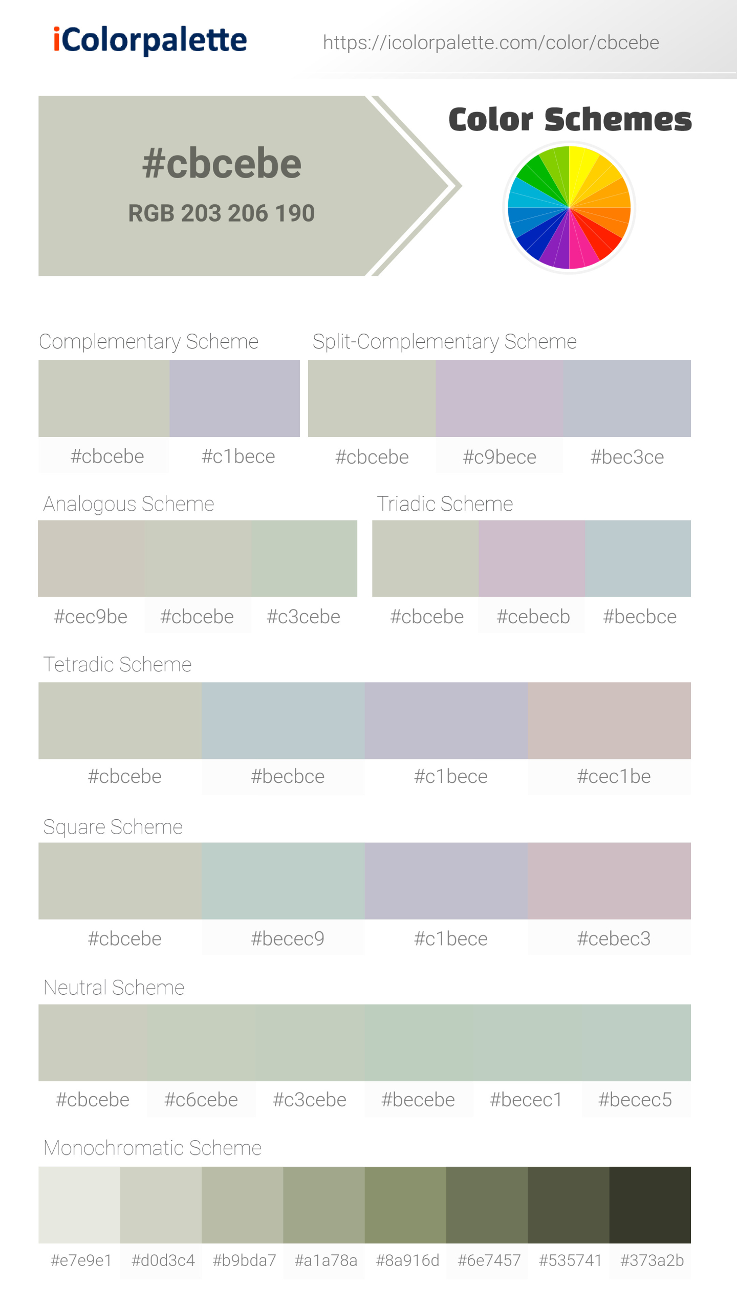 Hex Color #cbcebe | Printing Match PANTONE 13-6105 TCX | Color ...