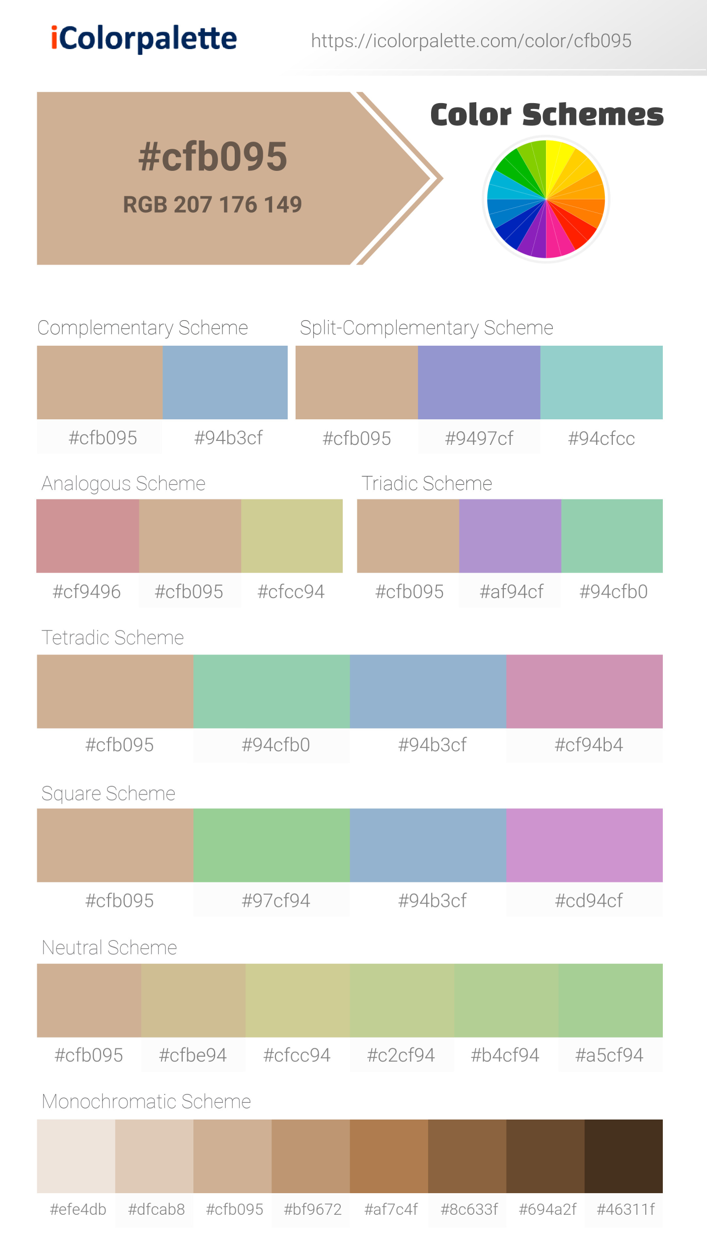 Beige Ganesh Color | cfb095 information | Hsl | Rgb | Pantone