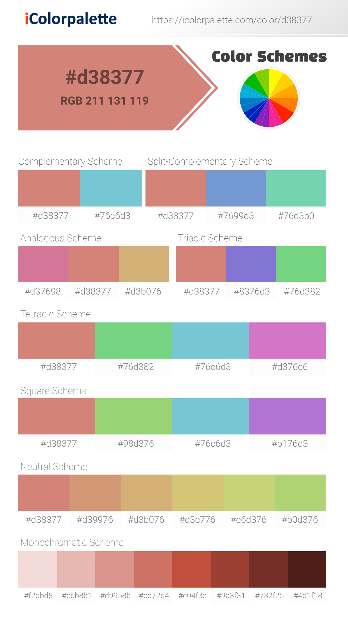Hex Color #d38377 | Printing Match PANTONE 16-1526 TCX | Color ...