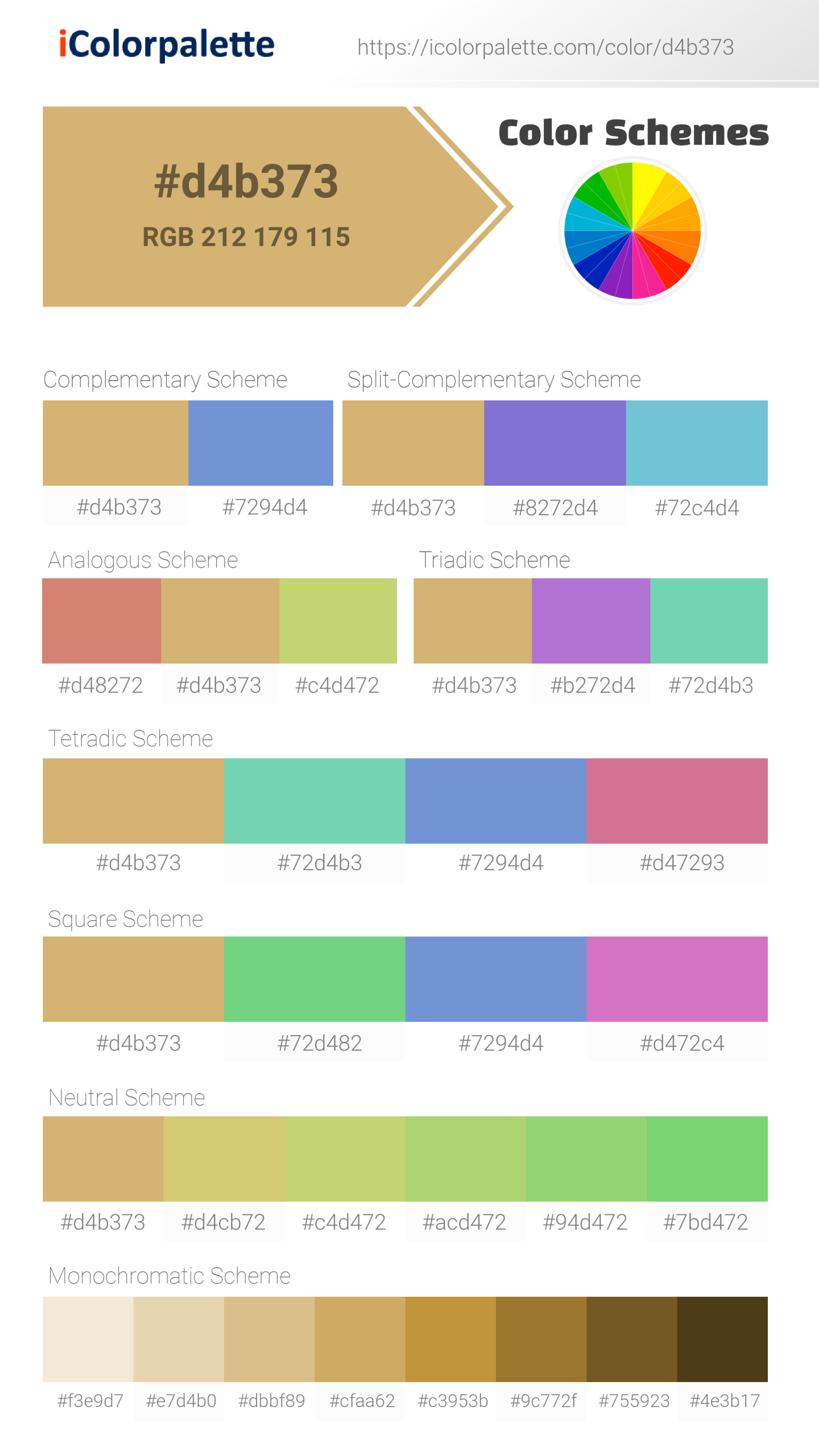Hex Color #d4b373 | Printing Match PANTONE 14-1031 TPG | Color ...