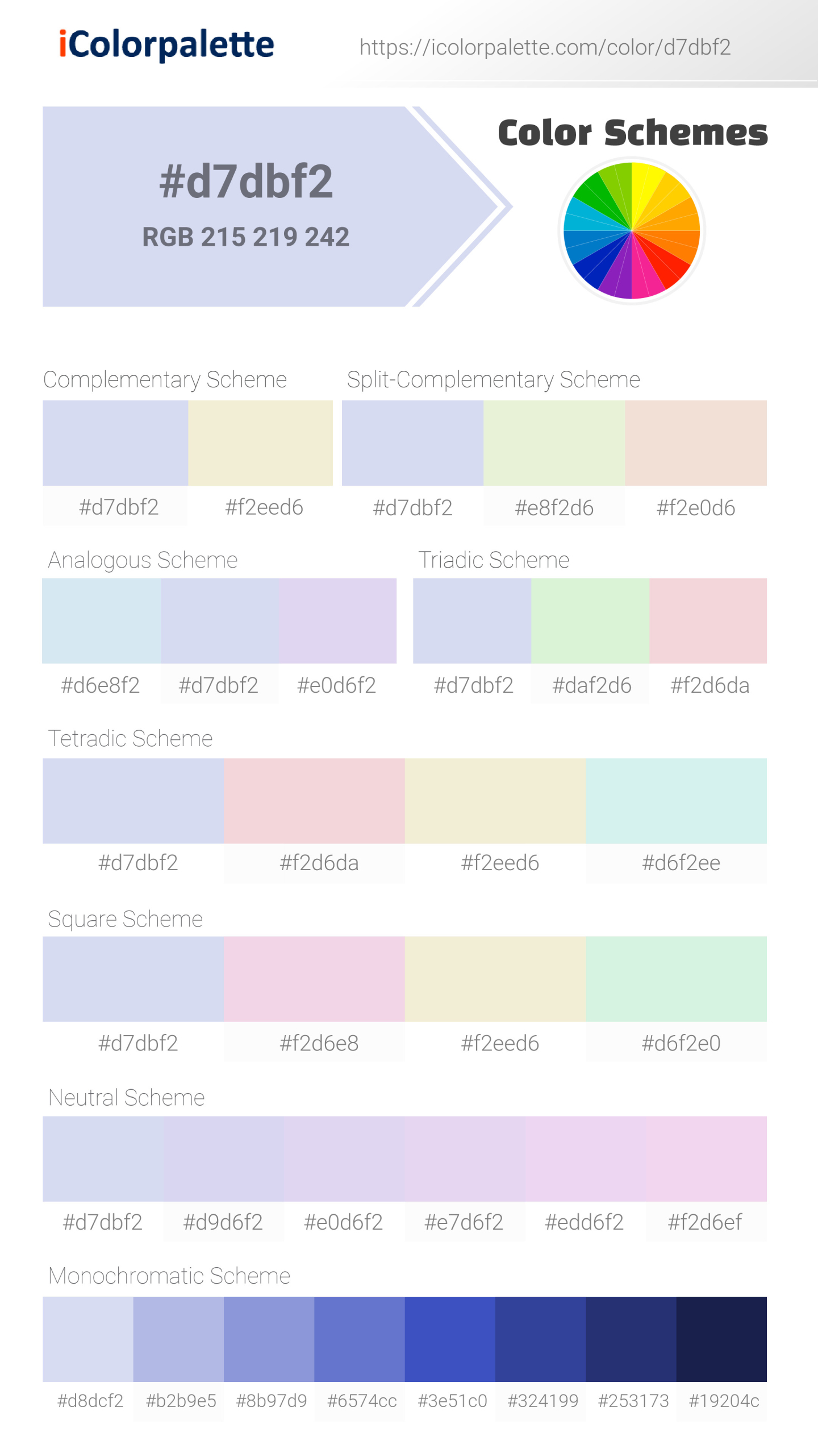 Pantone 9380 U Color | Hex color Code #d7dbf2 information | Hsl | Rgb ...