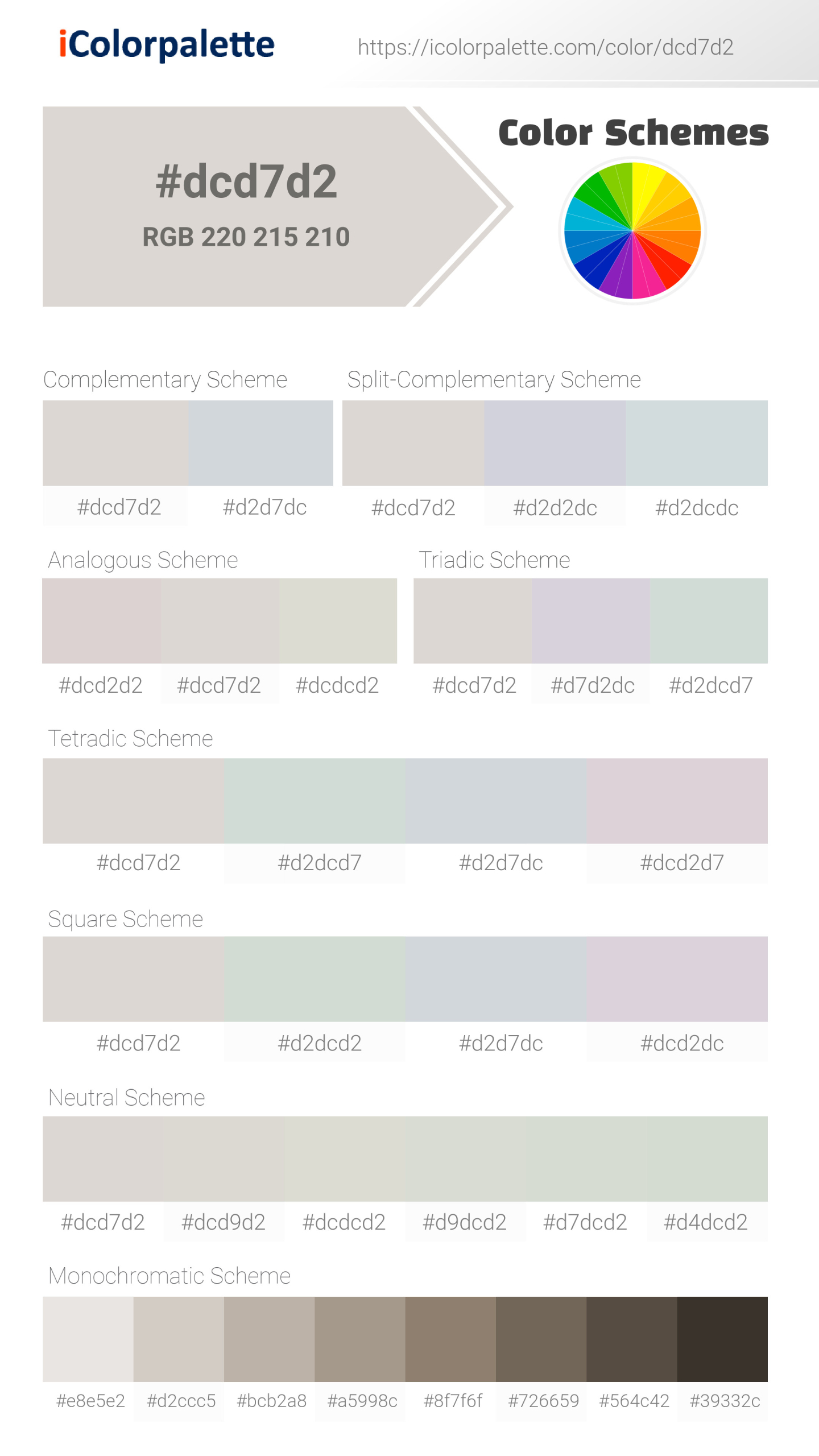Hex Color #dcd7d2 information | Hsl | Rgb | Pantone