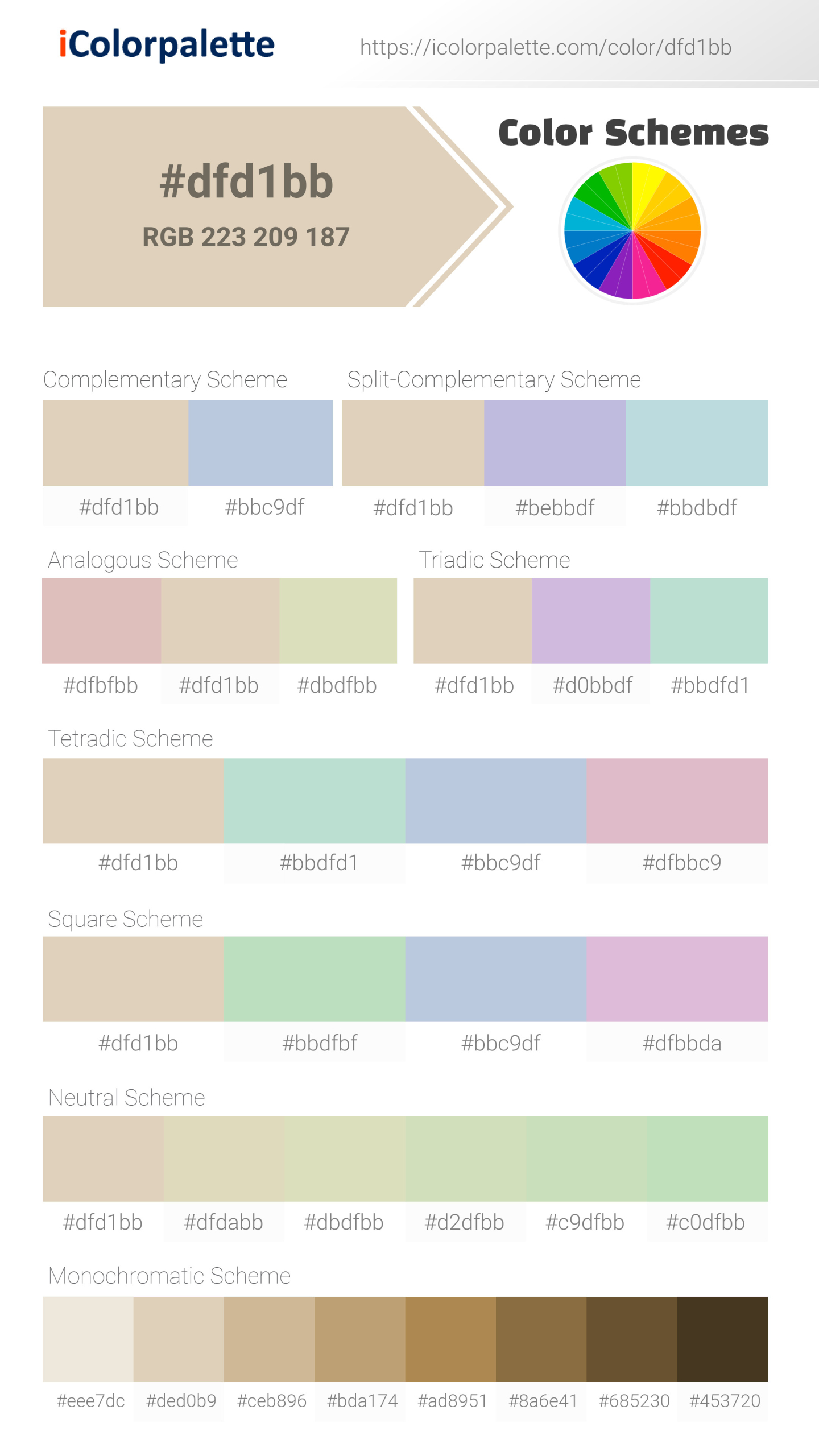 Hex Color #dfd1bb information | Hsl | Rgb | Pantone