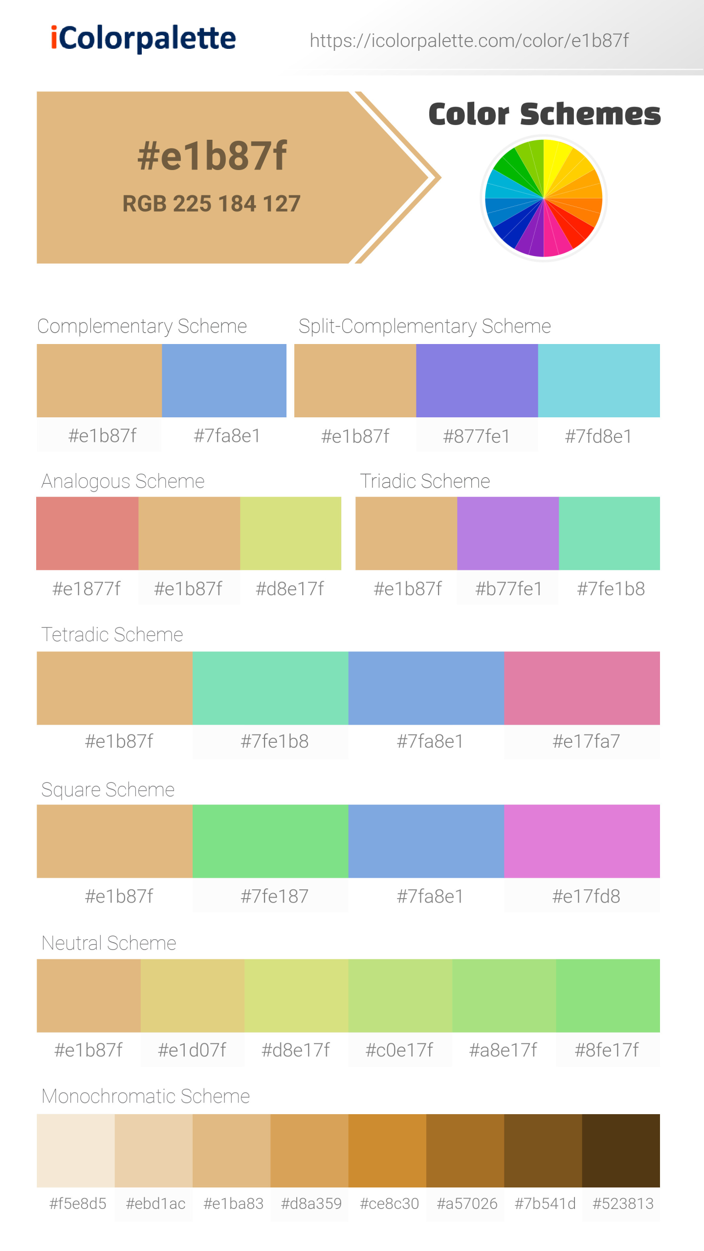 Hex Color #e1b87f | Printing Match PANTONE 7508 C | Color conversion ...