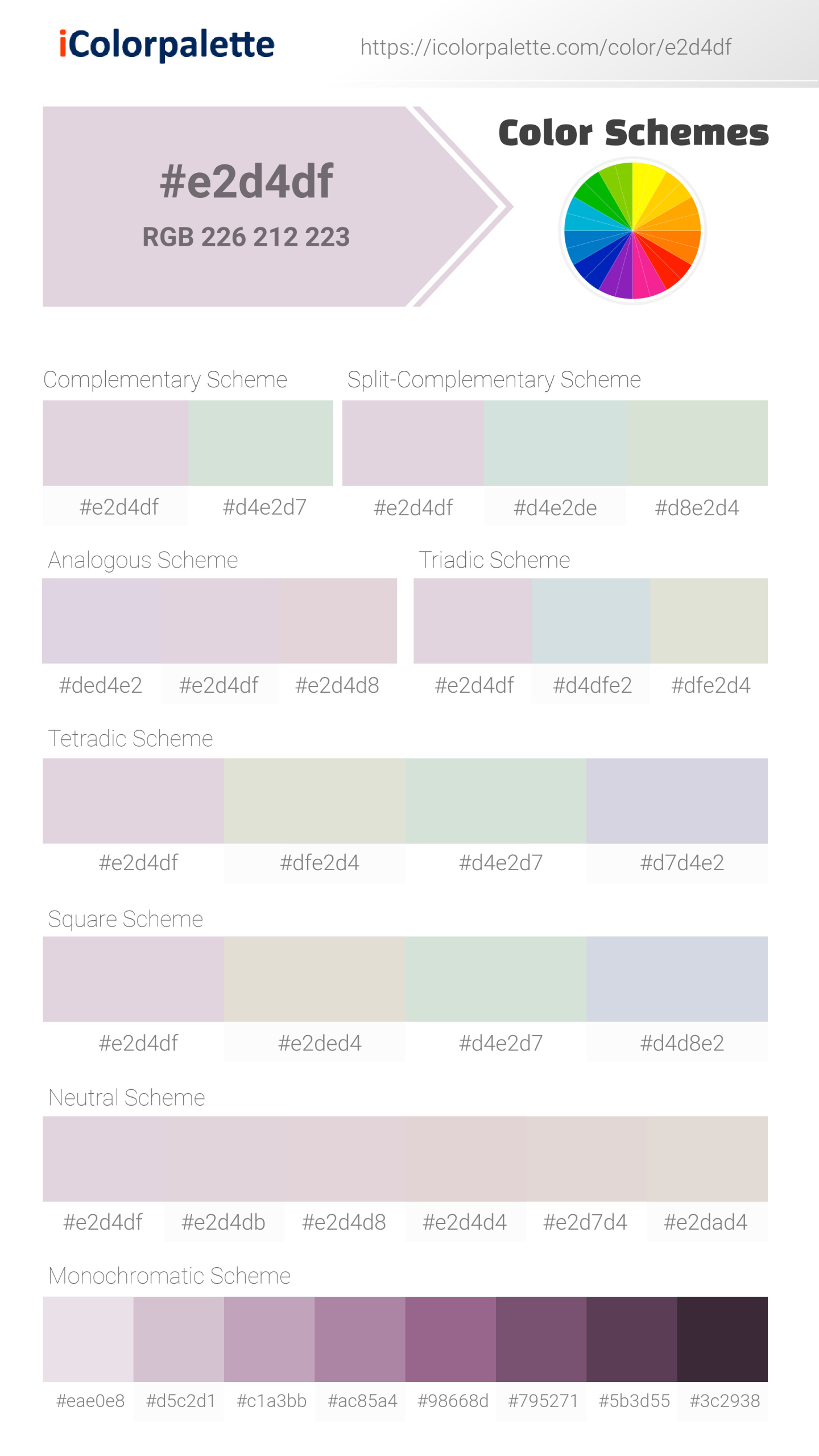 Soft Lilac Color | e2d4df information | Hsl | Rgb | Pantone