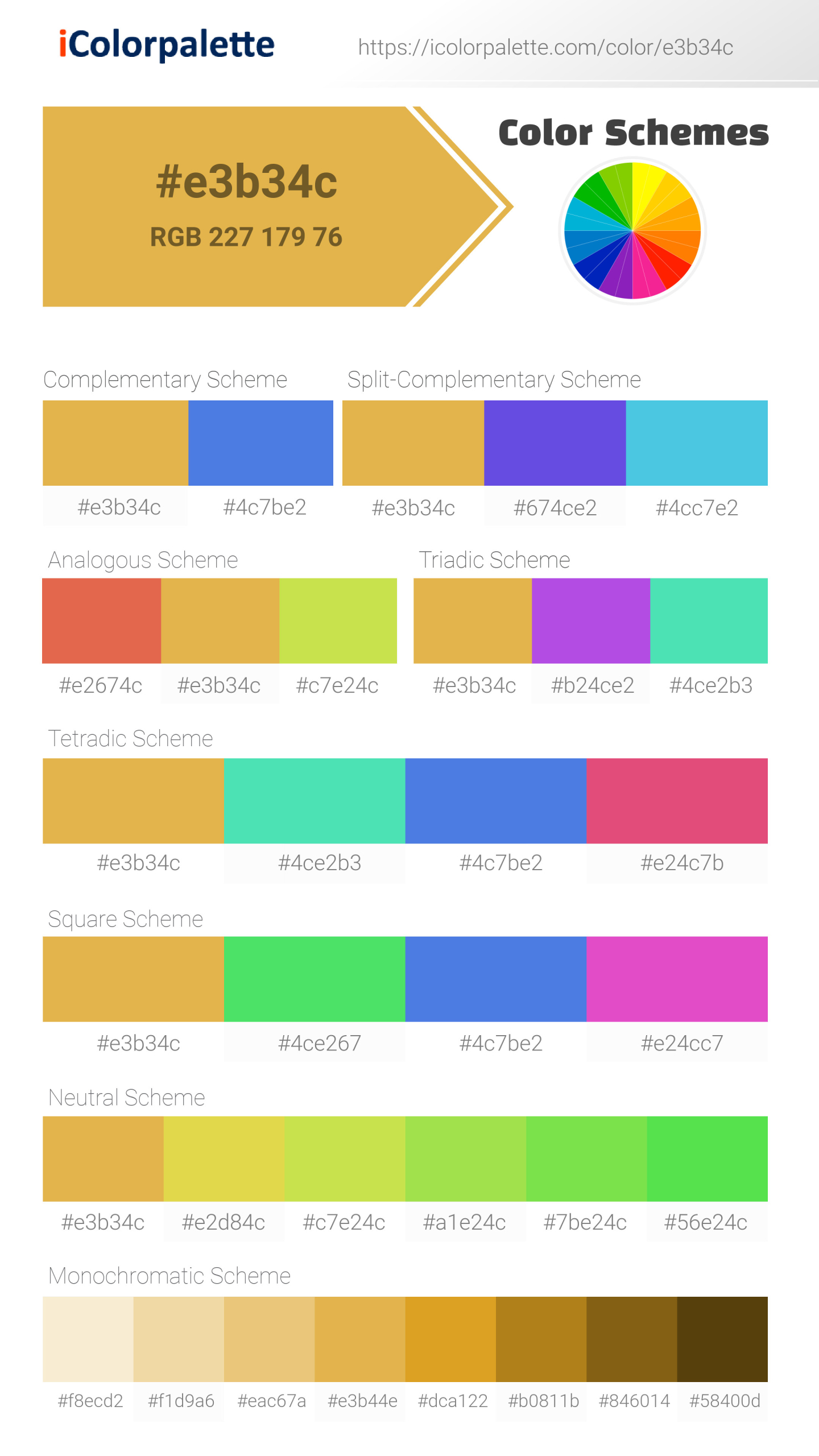 Va Va Voom Color | e3b34c information | Hsl | Rgb | Pantone