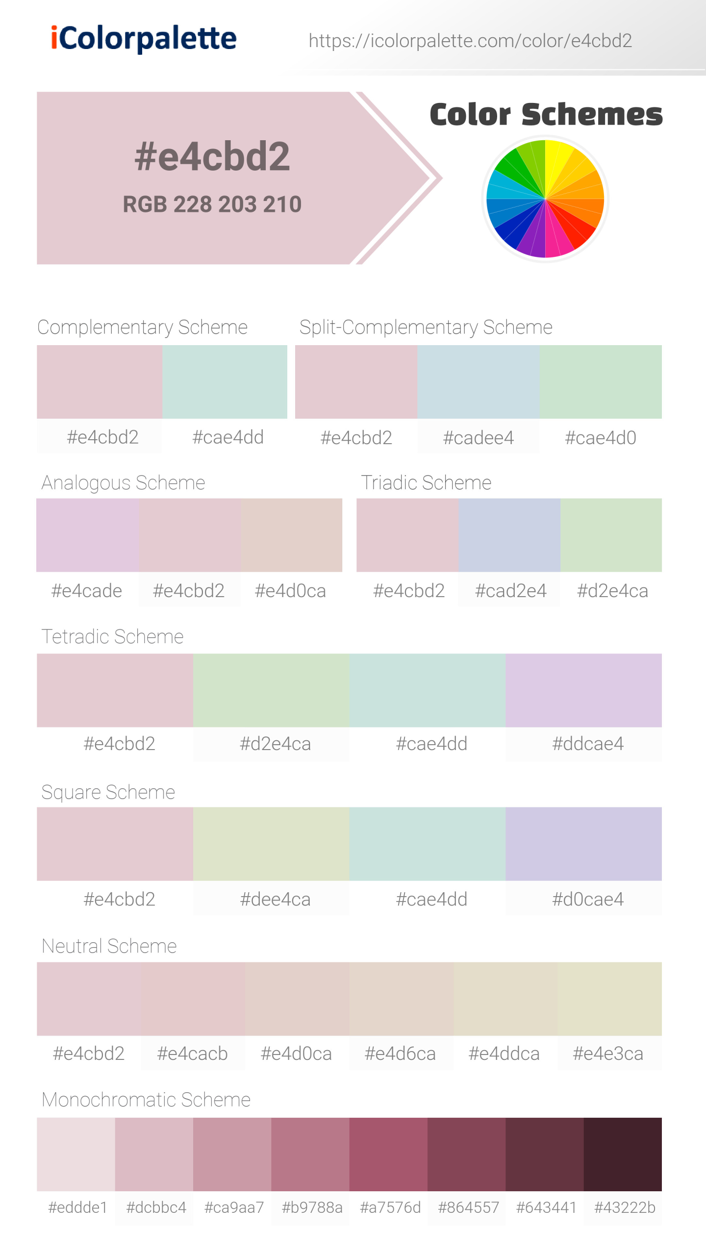 Hex Color #e4cbd2 information | Hsl | Rgb | Pantone