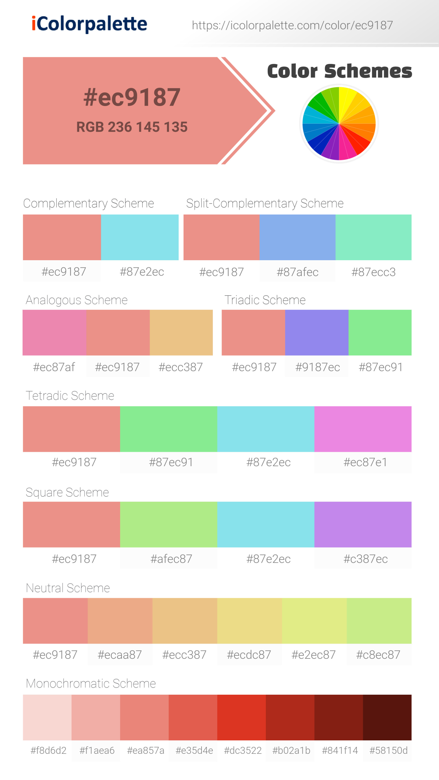Blooming Dahlia (similar) Color | ec9187 information | Hsl | Rgb | Pantone