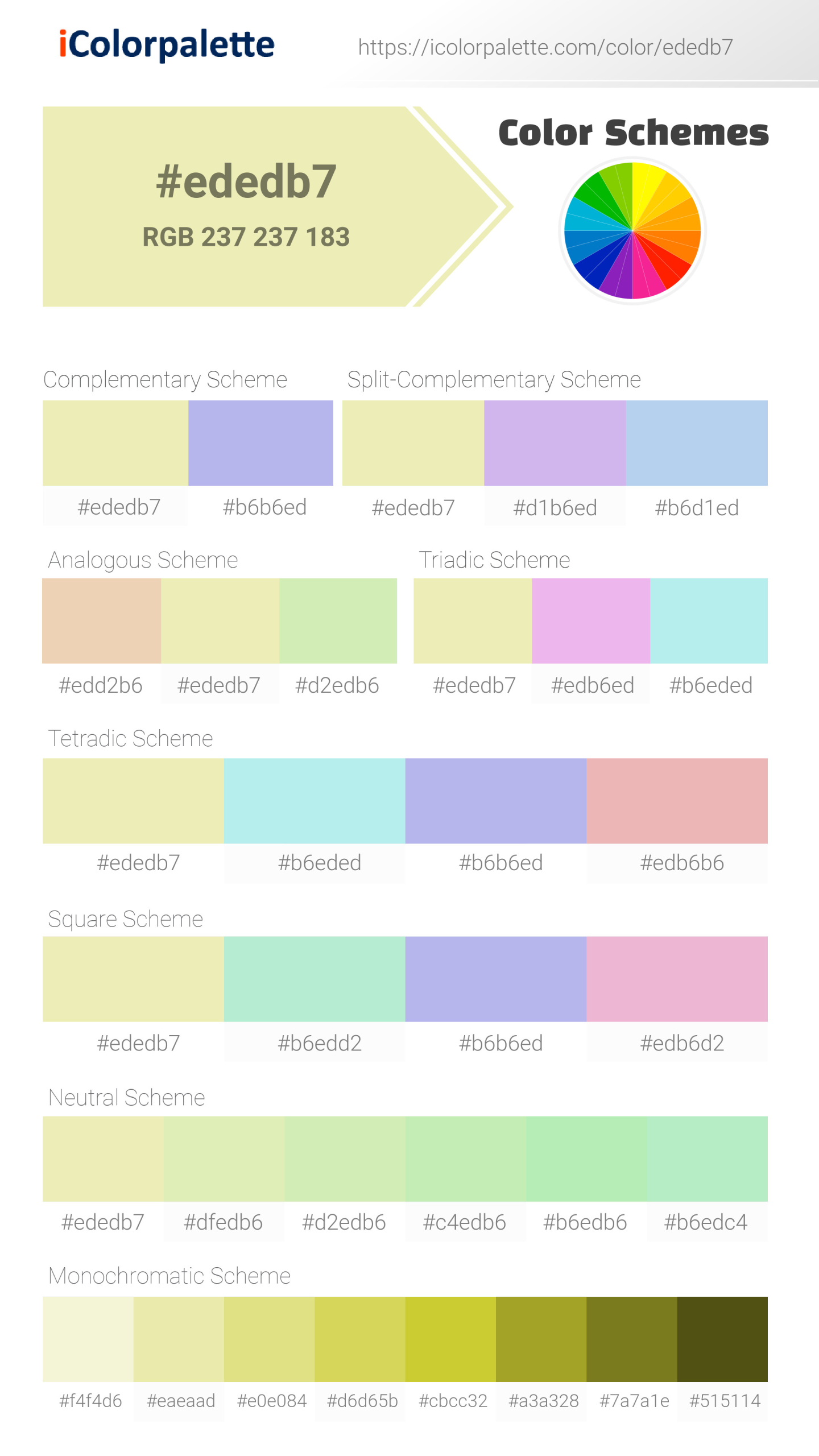 Hex Color #ededb7 | Printing Match PANTONE 11-0710 TCX | Color ...