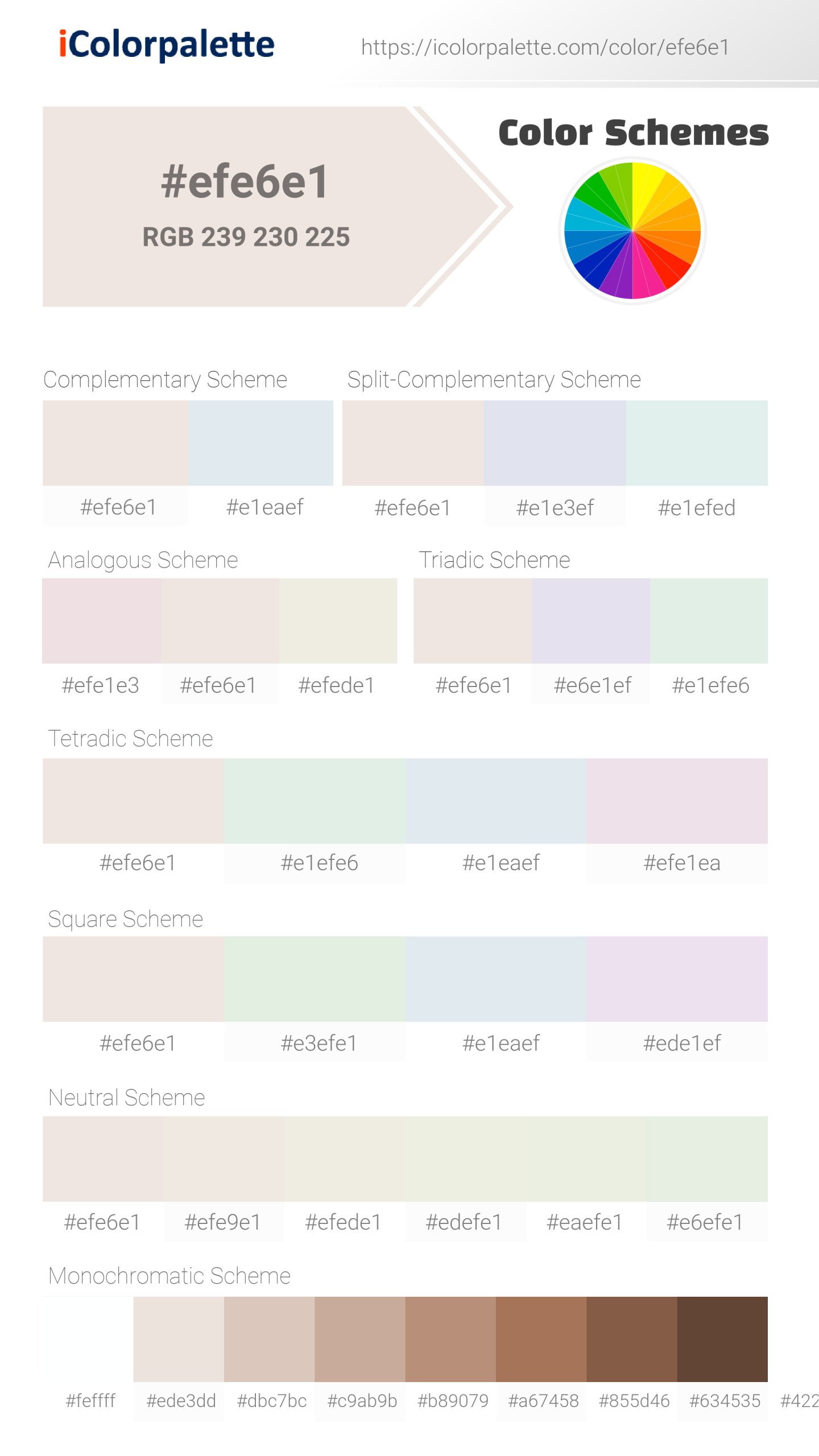 Forever Faithful Color | efe6e1 information | Hsl | Rgb | Pantone