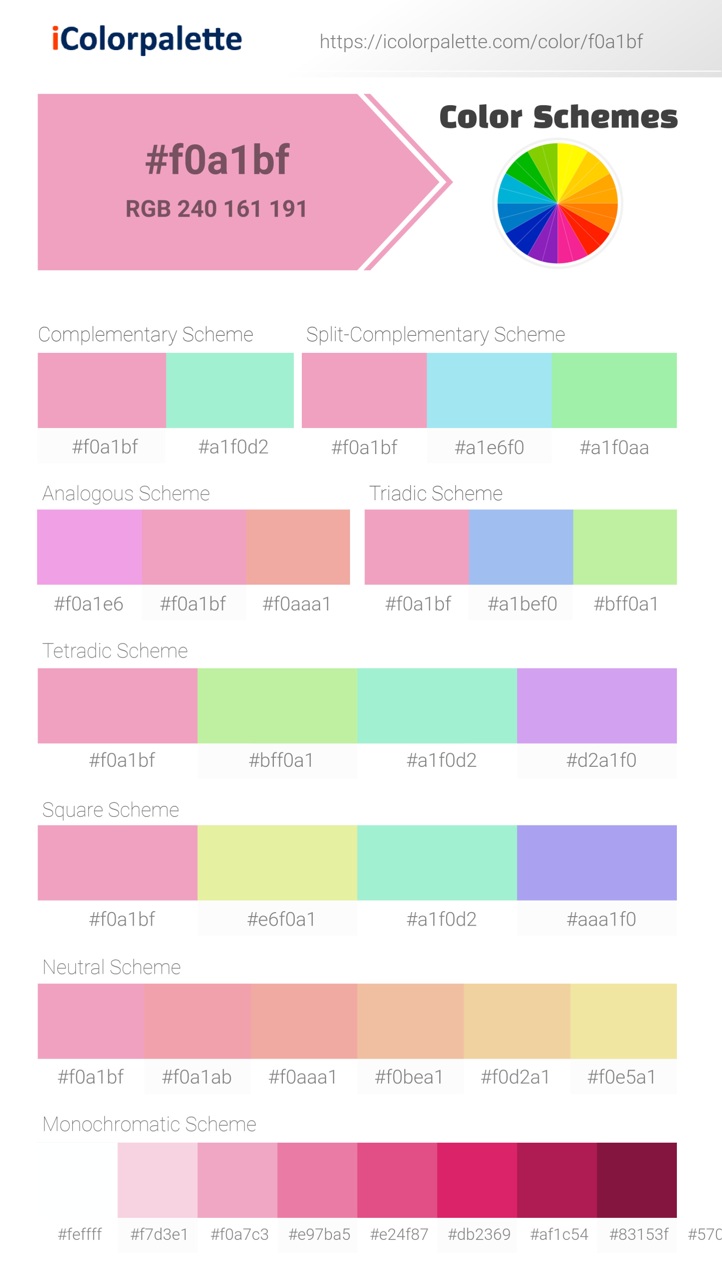 Hex Color #f0a1bf | Printing Match PANTONE 14-2311 TCX | Color ...