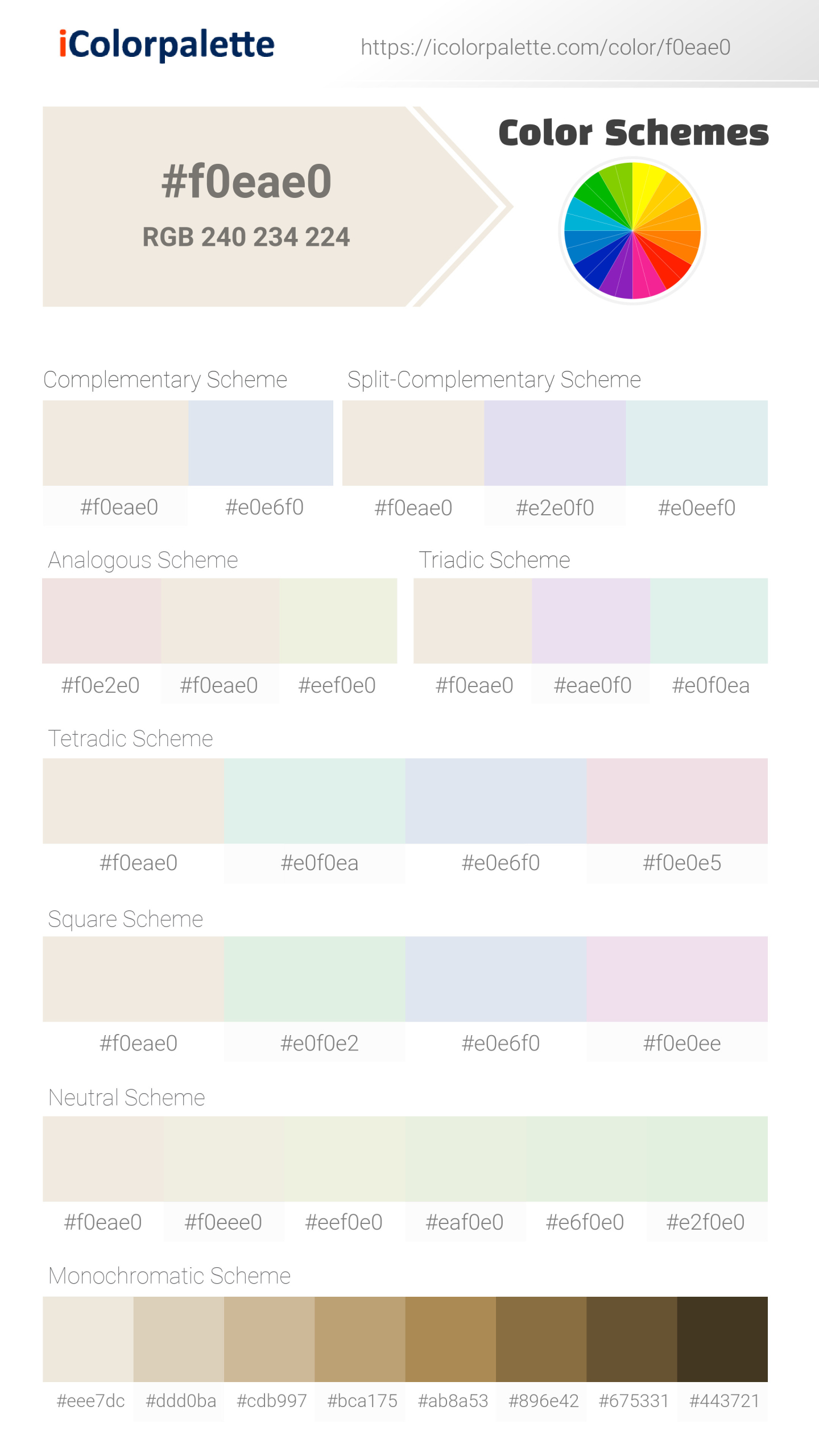 Hex Color #F0EAE0 | Printing Match PANTONE 11-0604 TPG | Color ...