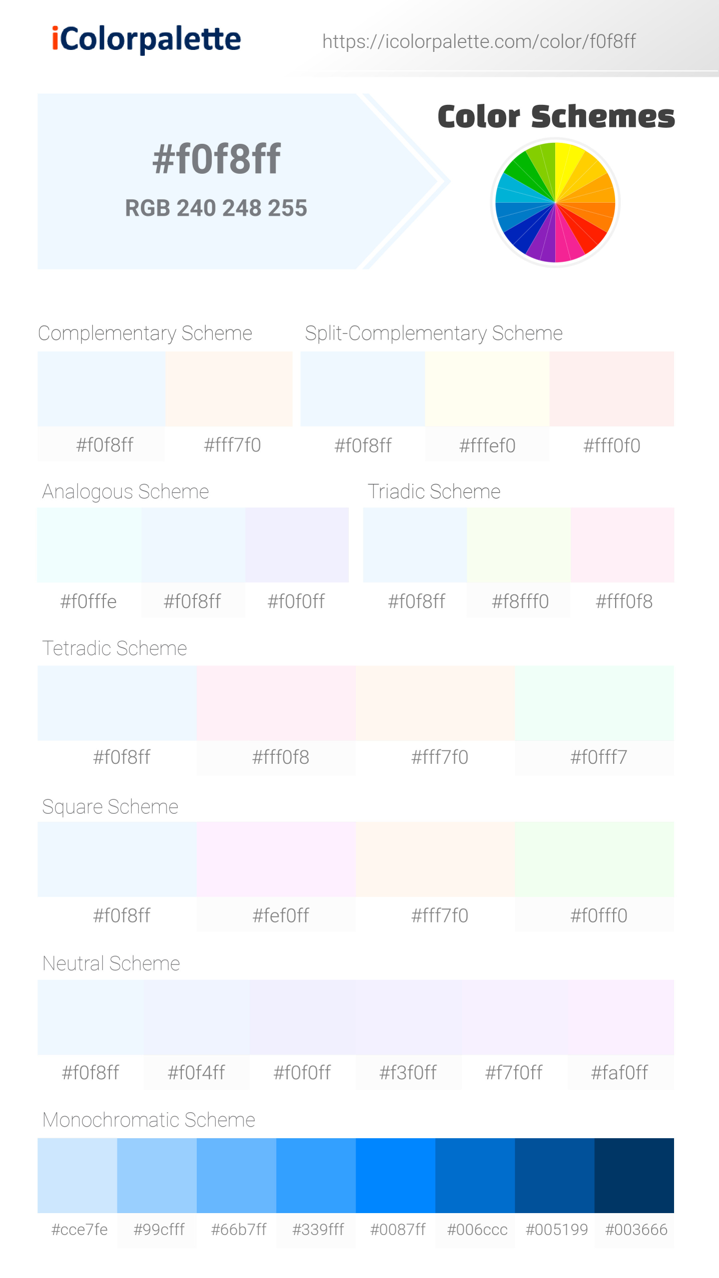 Alice Blue information | Hsl | Rgb | Pantone