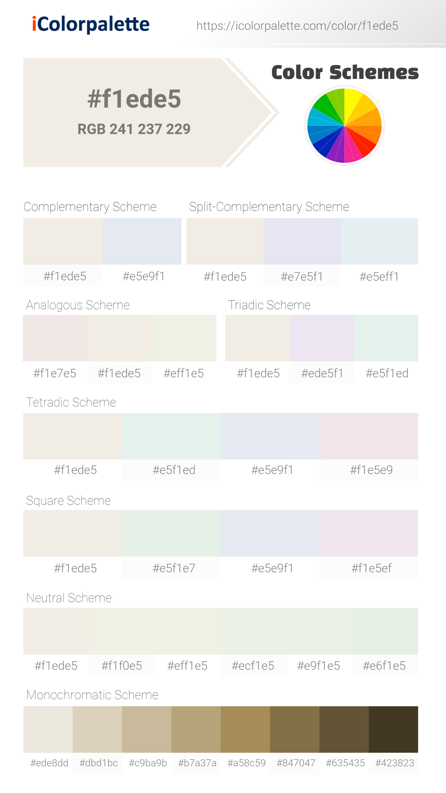 The White In My Eye ( similar ) Color | f1ede5 information | Hsl | Rgb ...